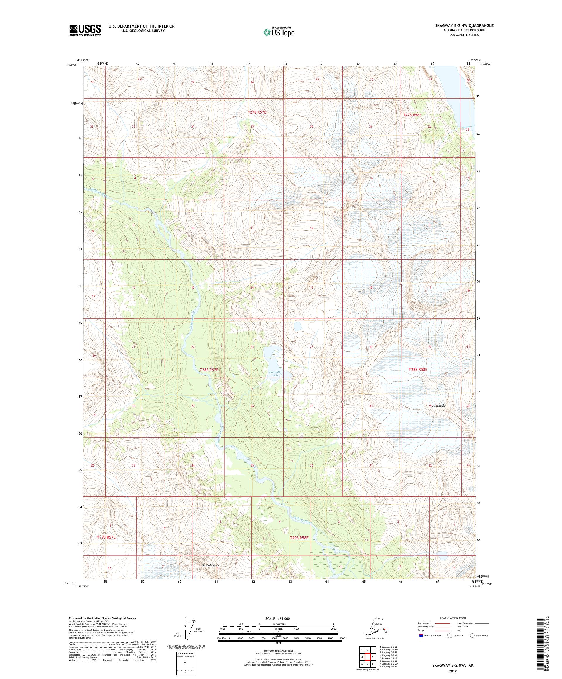 Skagway B-2 NW Alaska US Topo Map – MyTopo Map Store