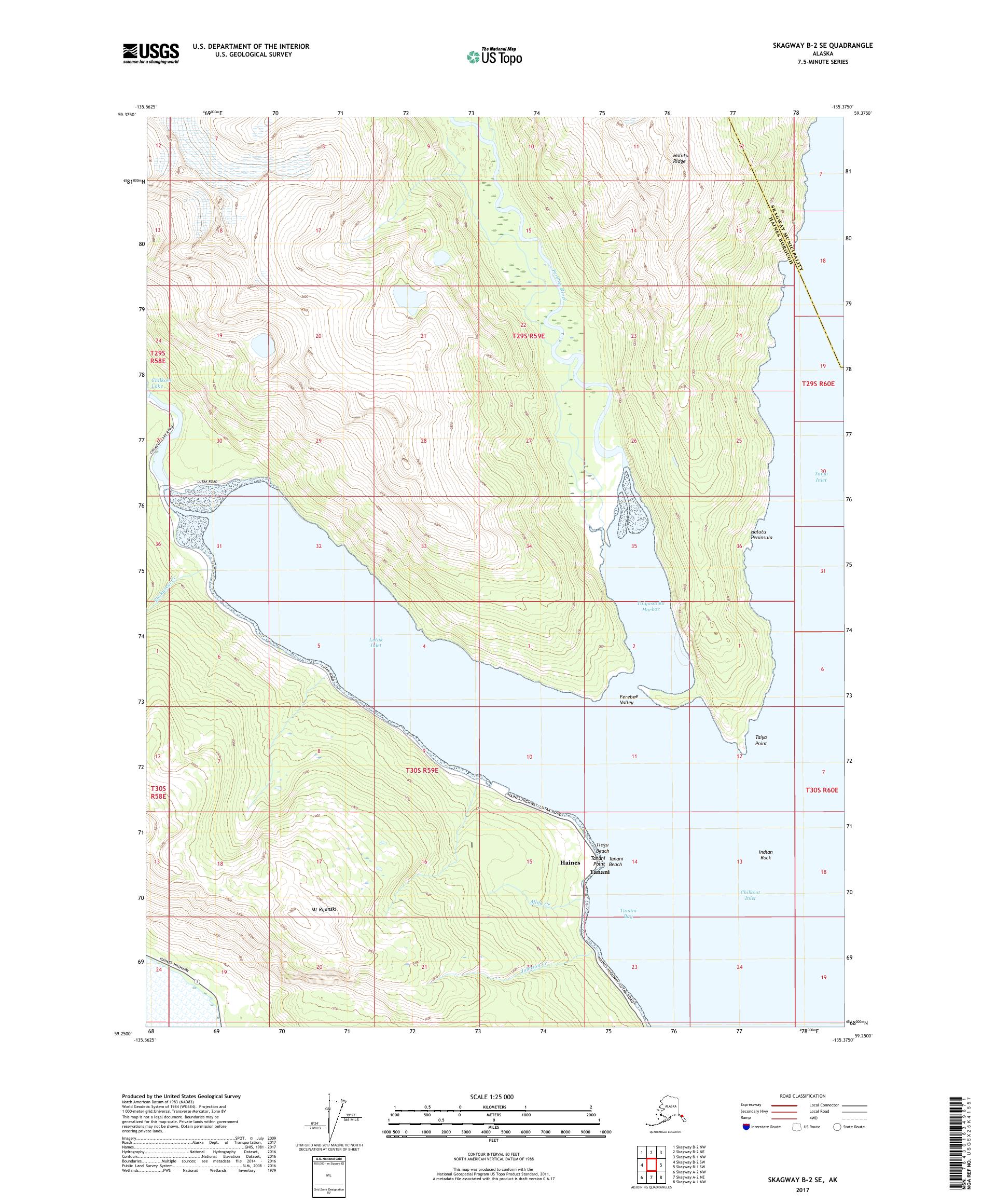 Skagway B-2 SE Alaska US Topo Map – MyTopo Map Store