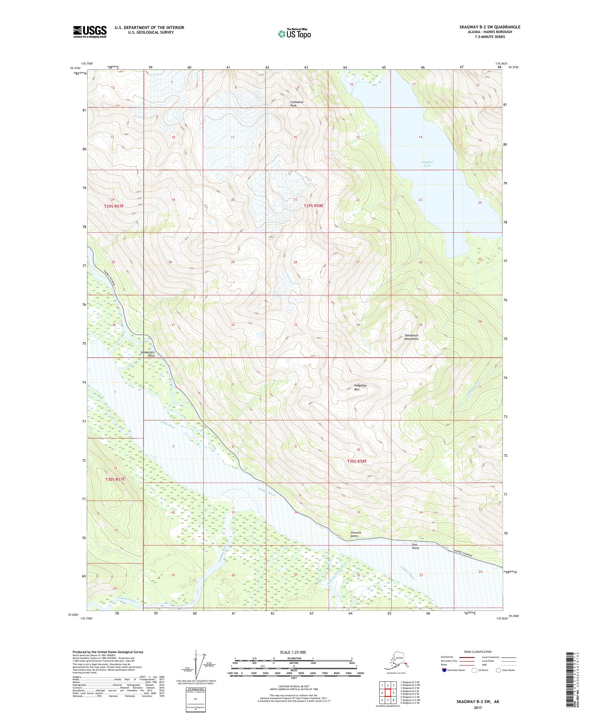 Skagway B-2 SW Alaska US Topo Map – MyTopo Map Store