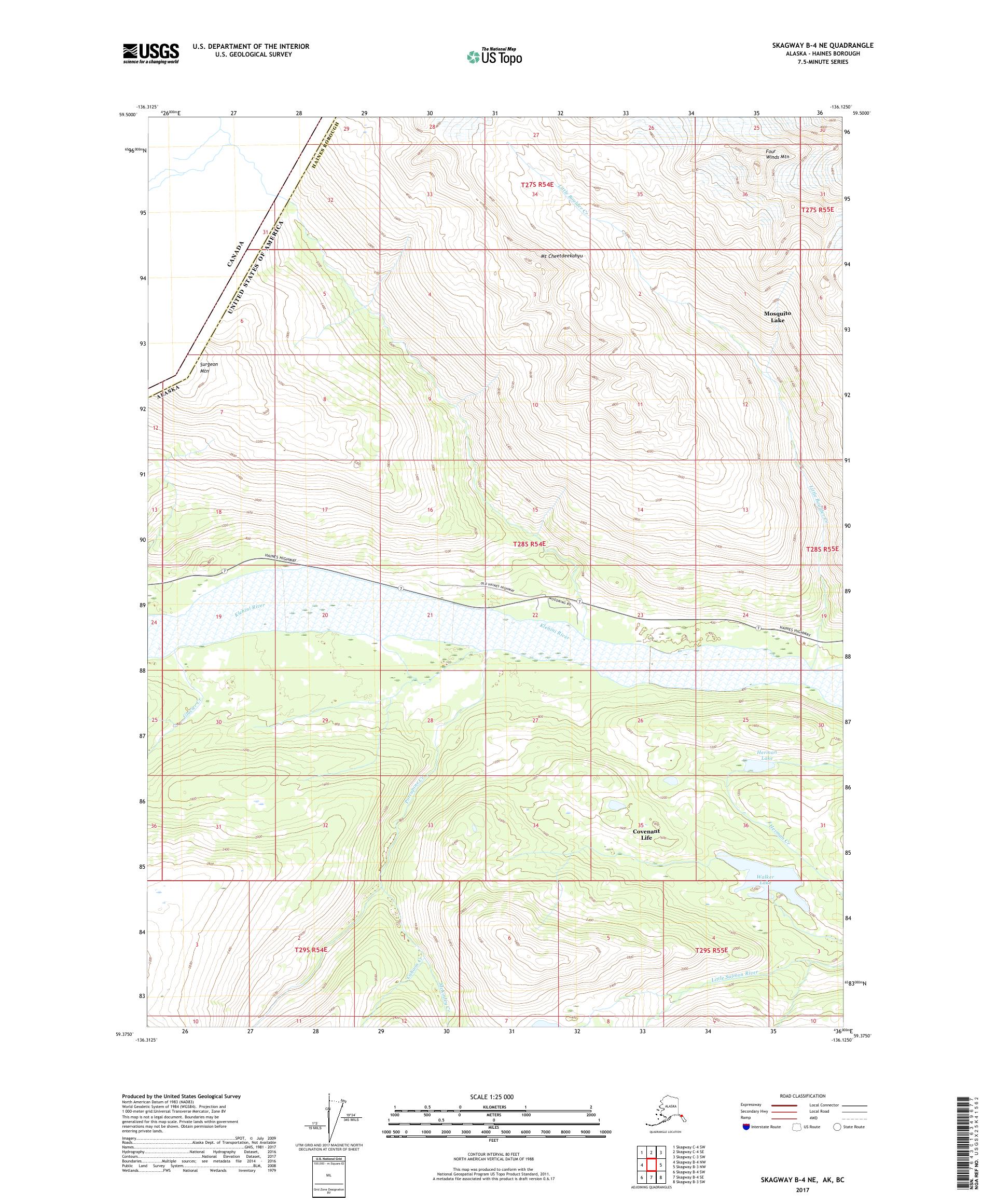 Skagway B-4 NE Alaska US Topo Map – MyTopo Map Store
