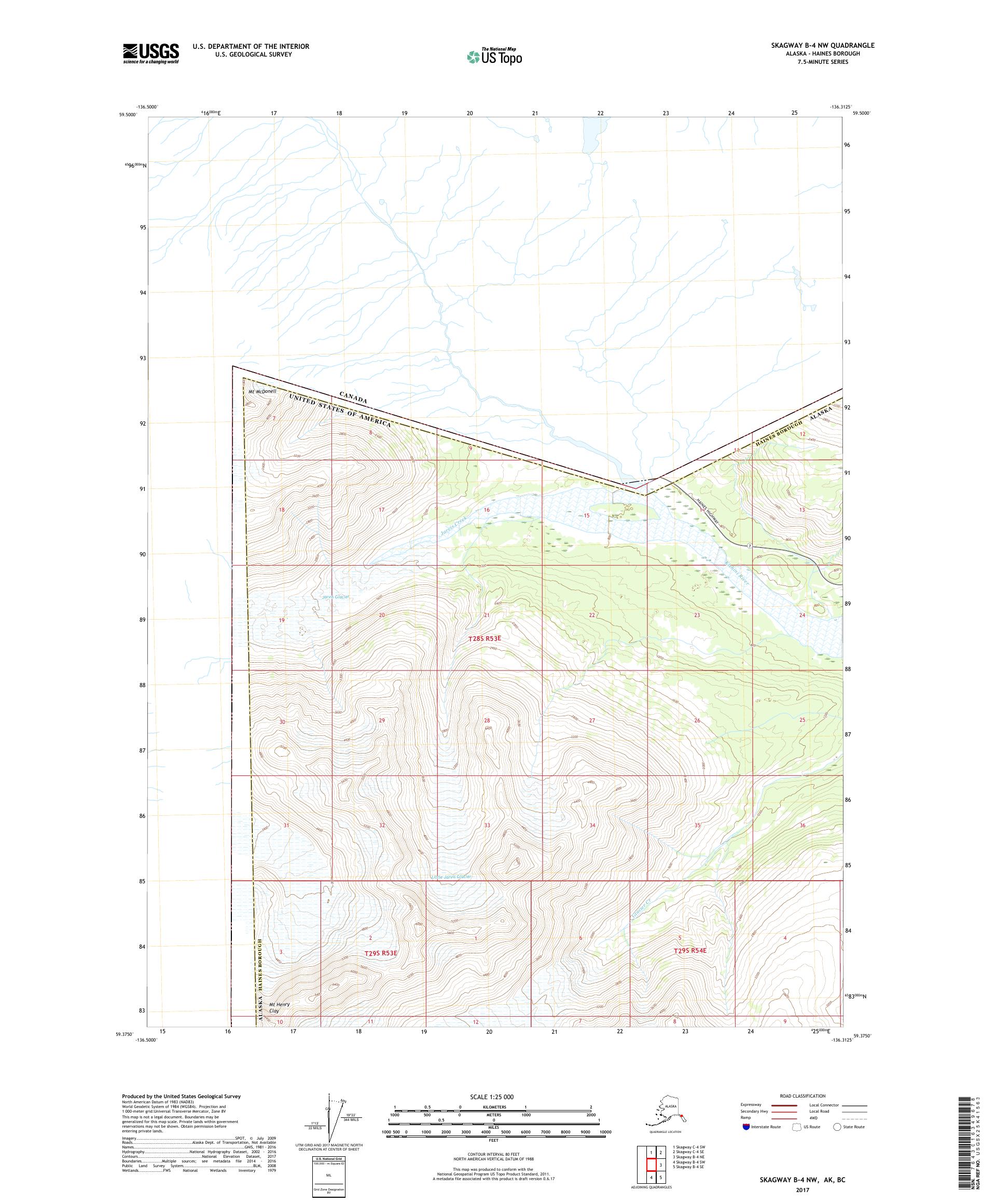 Skagway B-4 NW Alaska US Topo Map – MyTopo Map Store