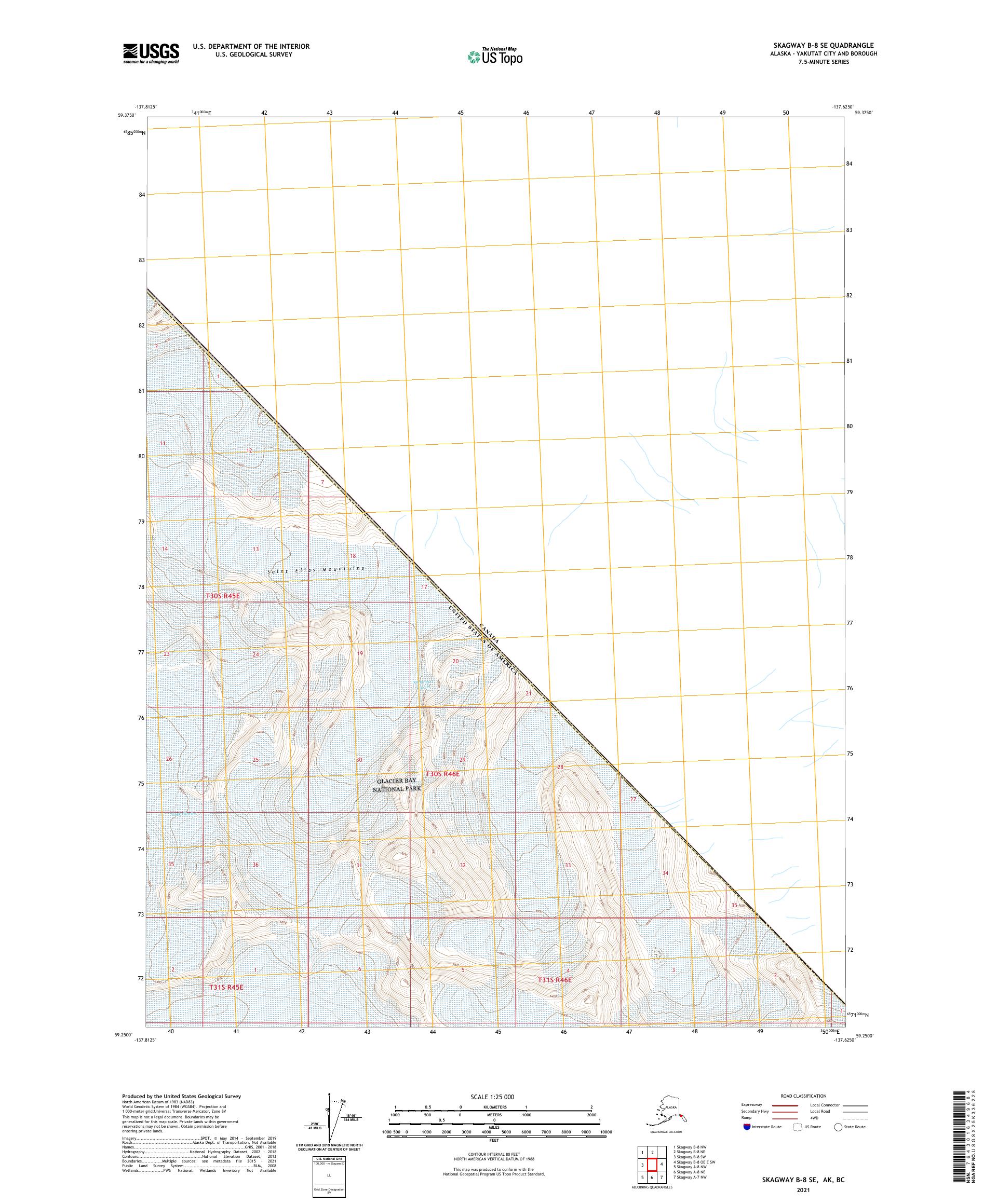 Skagway B-8 SE Alaska US Topo Map – MyTopo Map Store