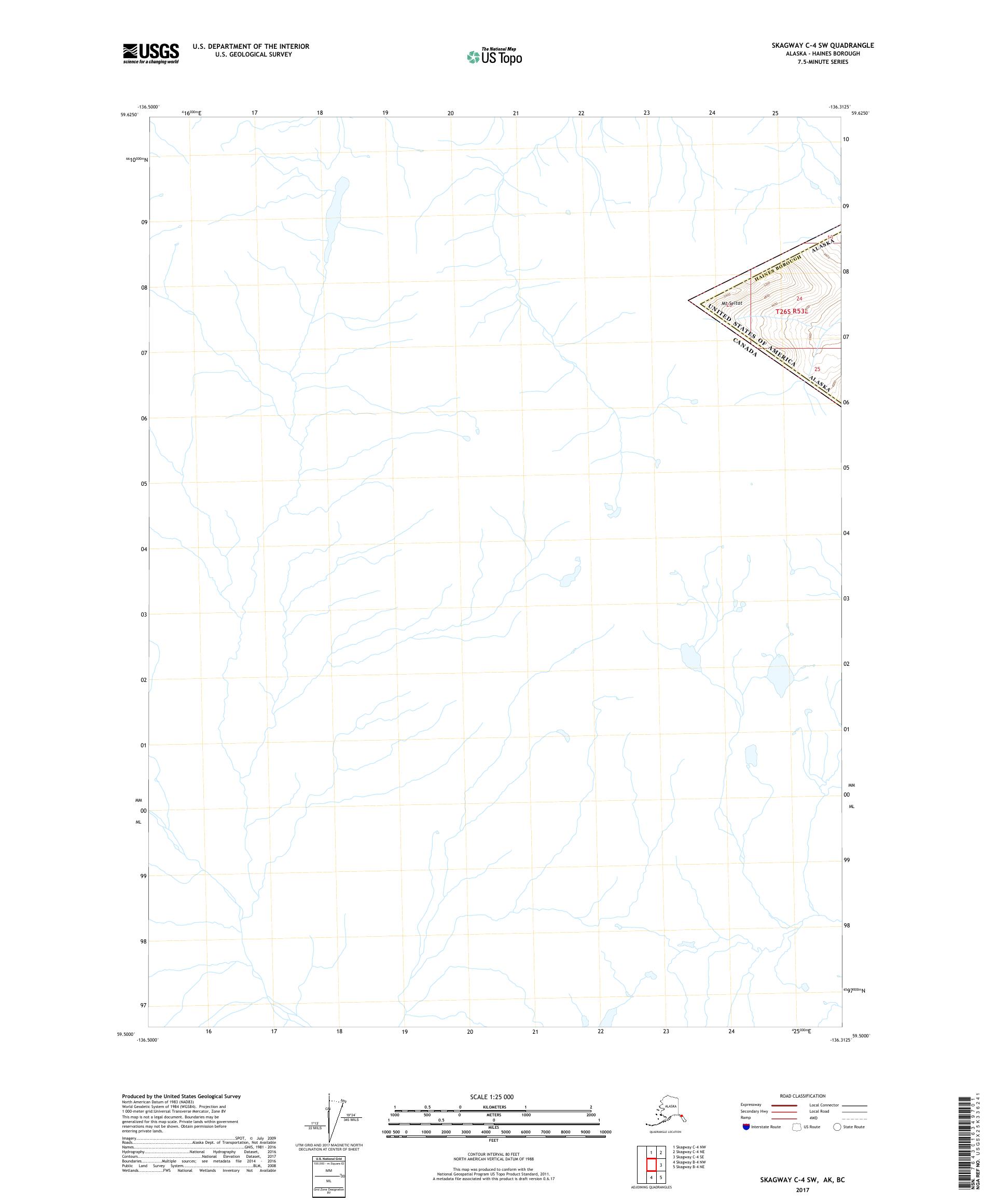 Skagway C-4 SW Alaska US Topo Map – MyTopo Map Store