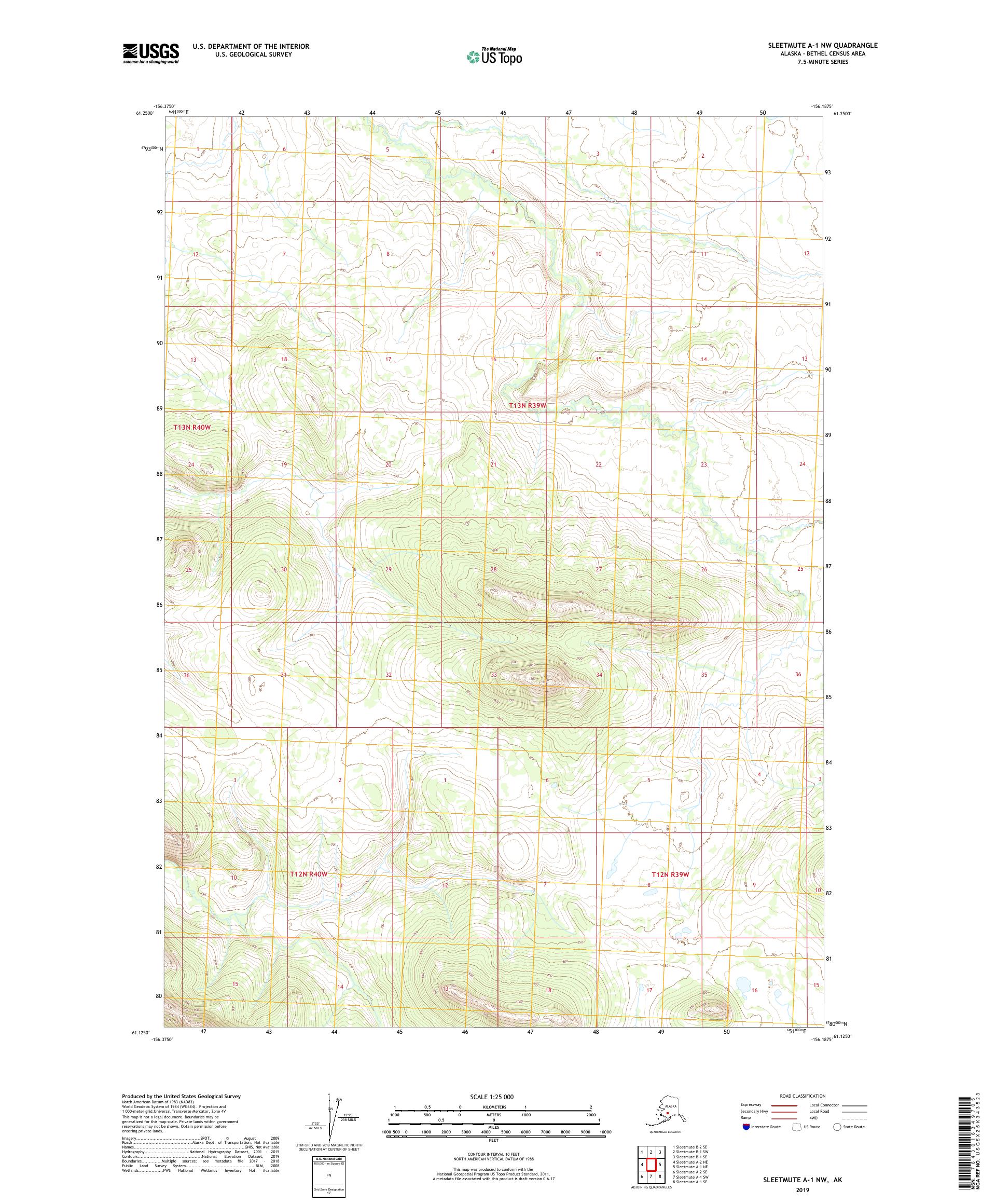 Sleetmute A-1 NW Alaska US Topo Map – MyTopo Map Store