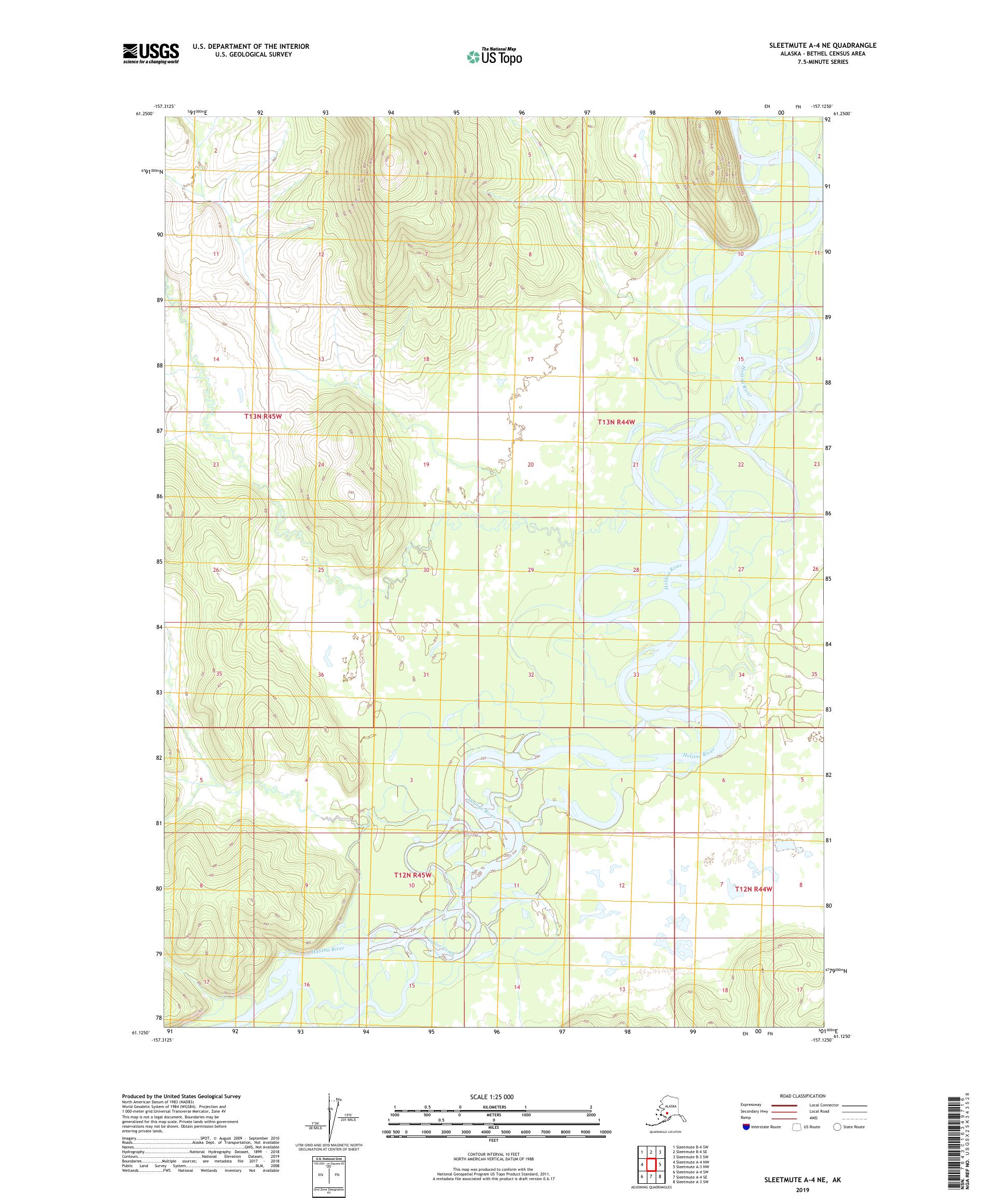 Sleetmute A-4 NE Alaska US Topo Map – MyTopo Map Store