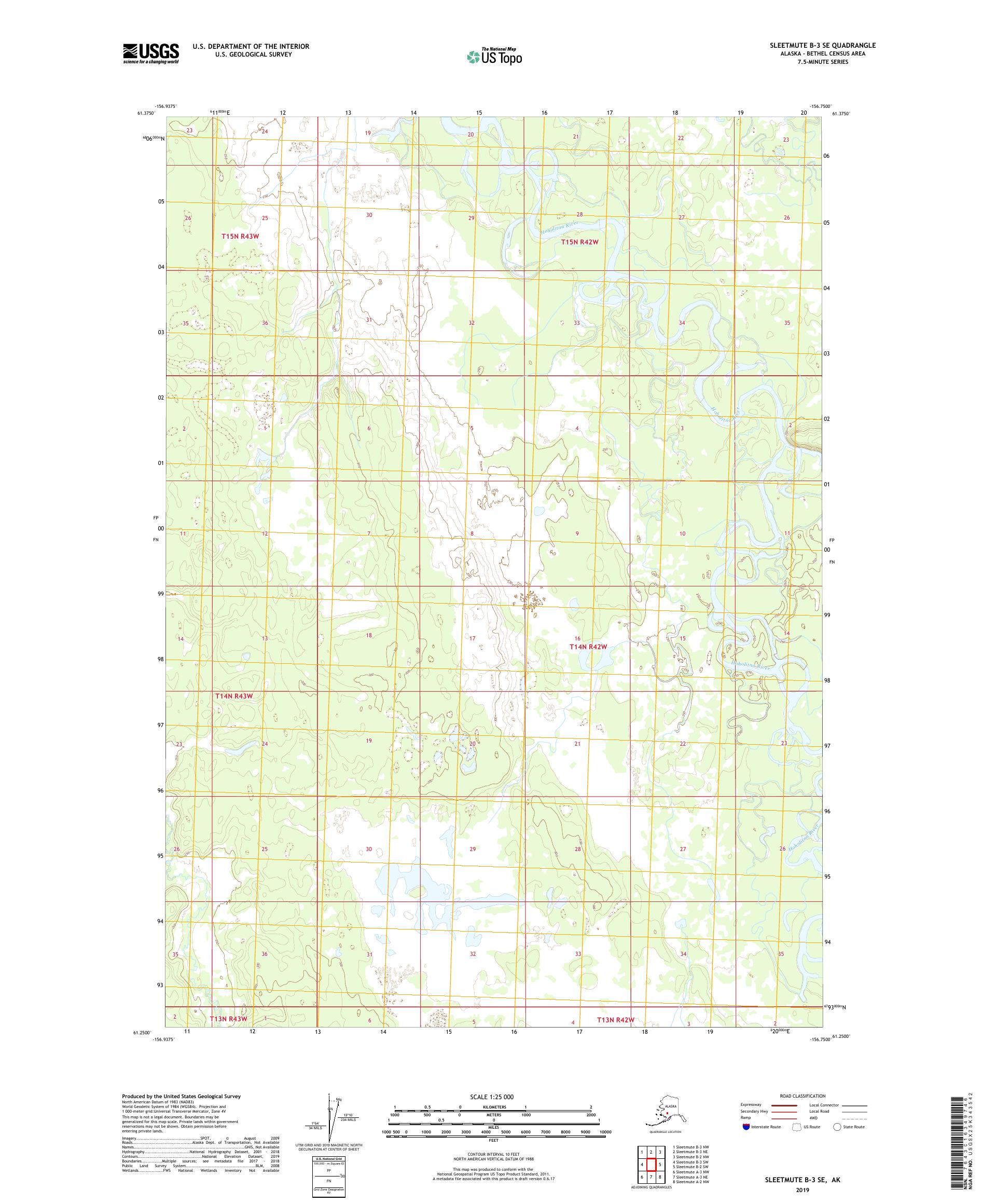 Sleetmute B-3 SE Alaska US Topo Map – MyTopo Map Store