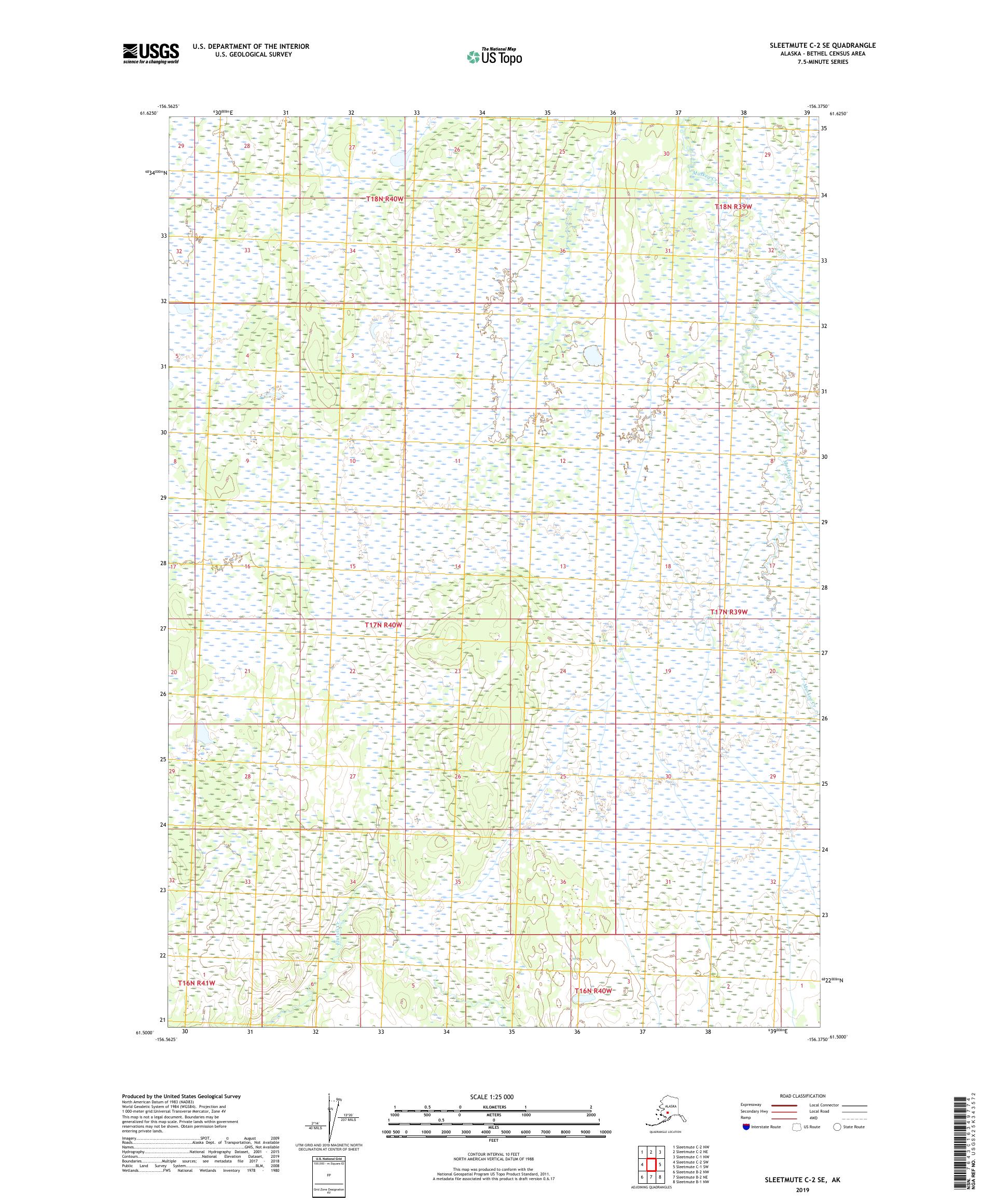 Sleetmute C-2 SE Alaska US Topo Map – MyTopo Map Store
