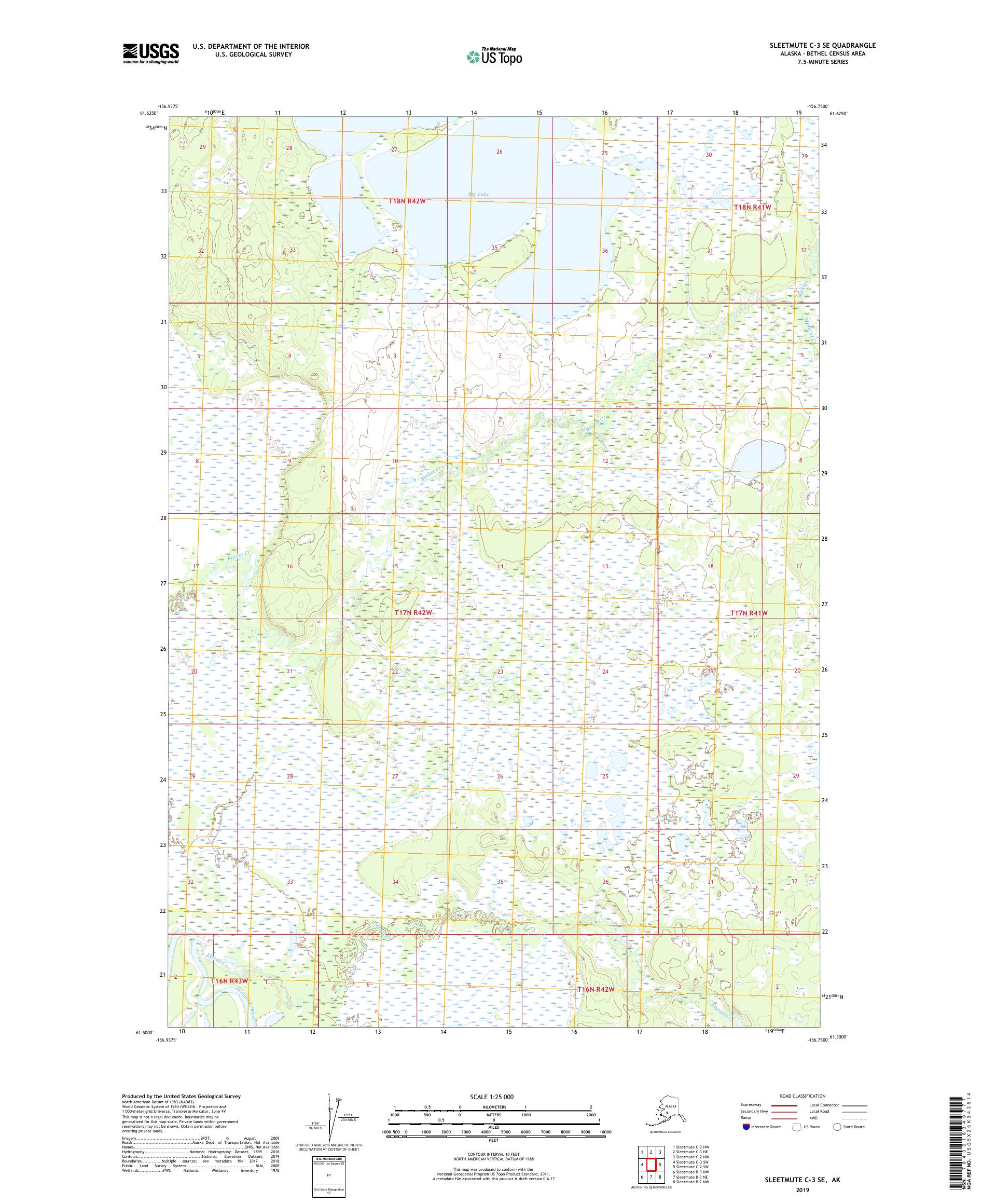 Sleetmute C-3 SE Alaska US Topo Map – MyTopo Map Store