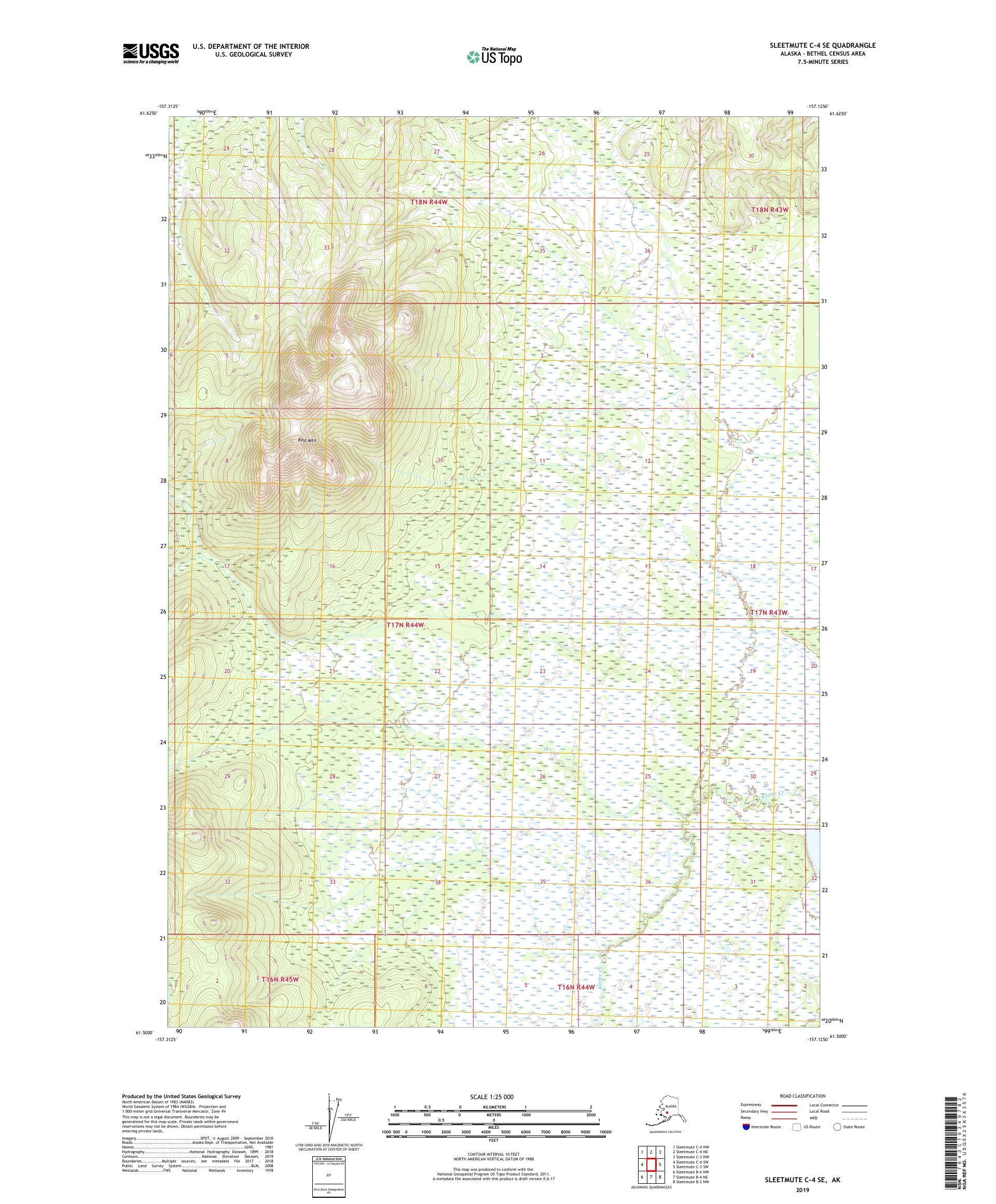 Sleetmute C-4 SE Alaska US Topo Map – MyTopo Map Store
