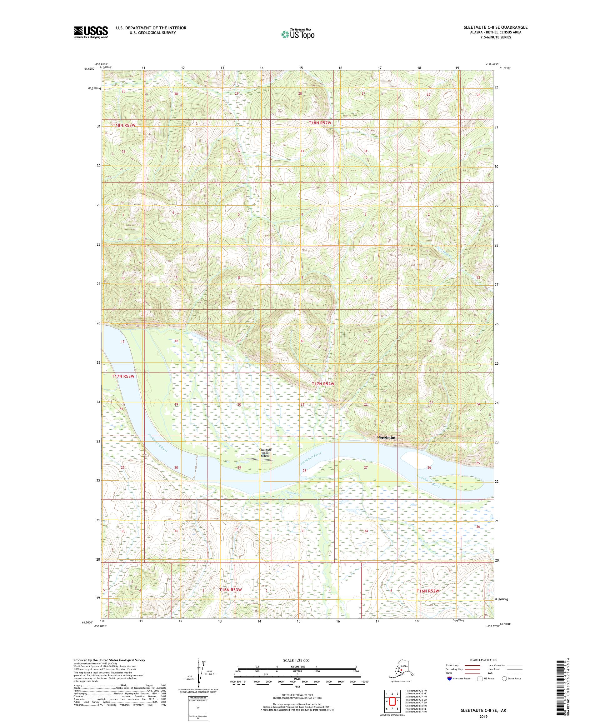 Sleetmute C-8 SE Alaska US Topo Map – MyTopo Map Store