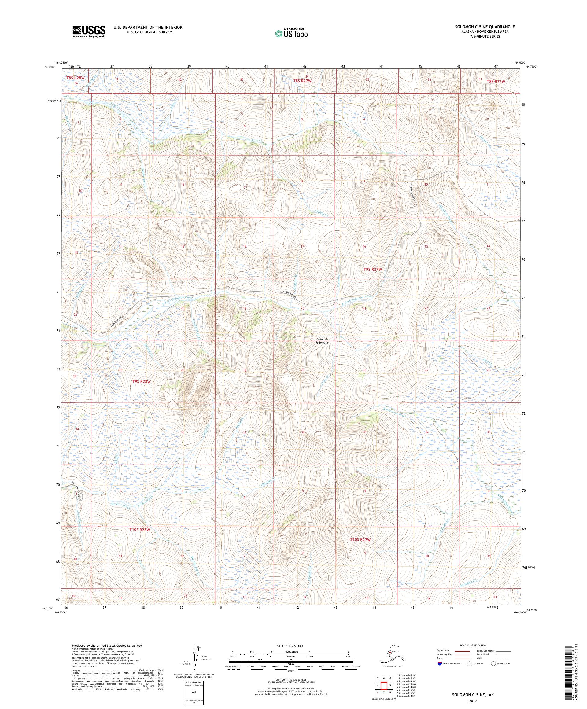 Solomon C-5 NE Alaska US Topo Map – MyTopo Map Store