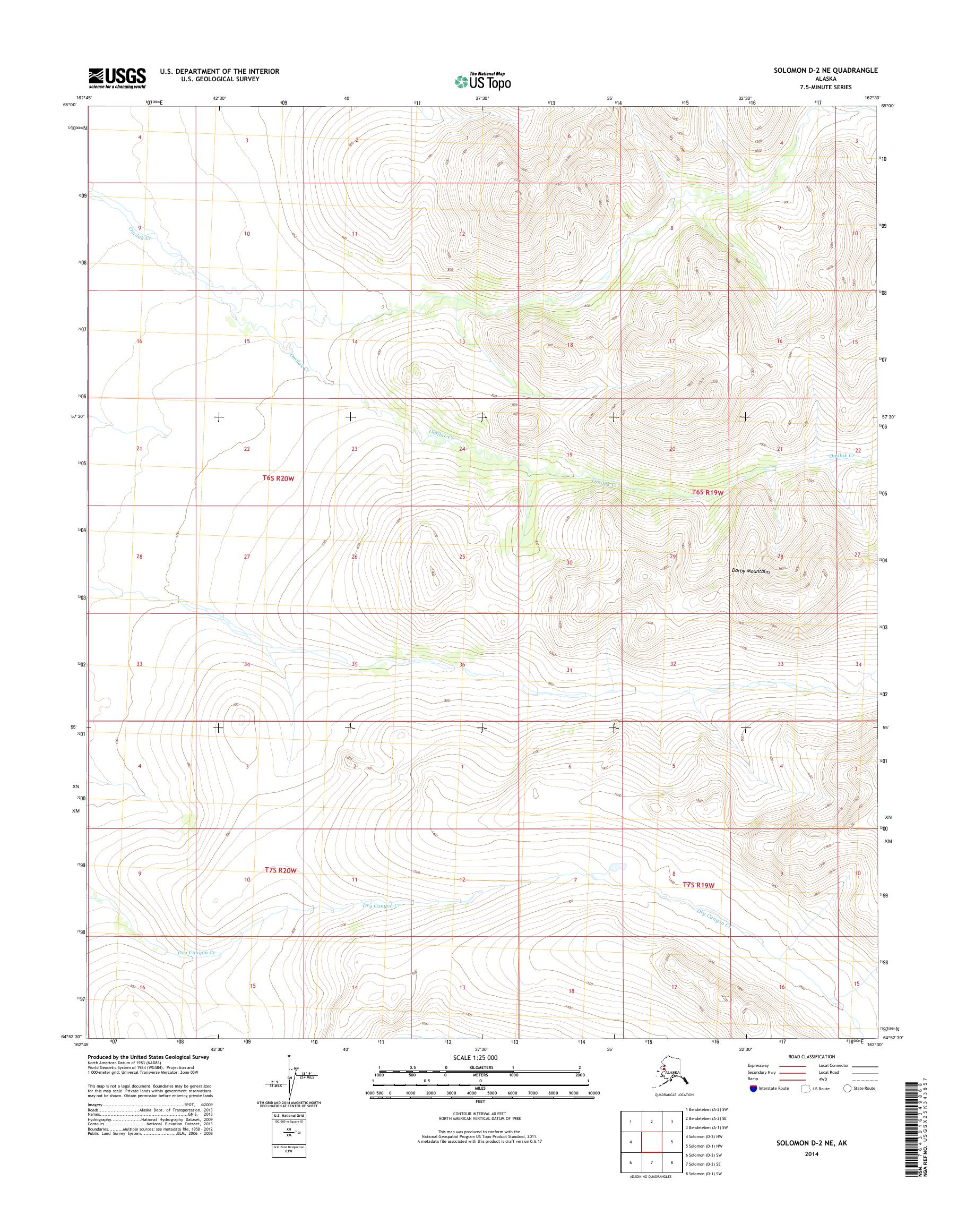 Solomon D-2 NE Alaska US Topo Map – MyTopo Map Store