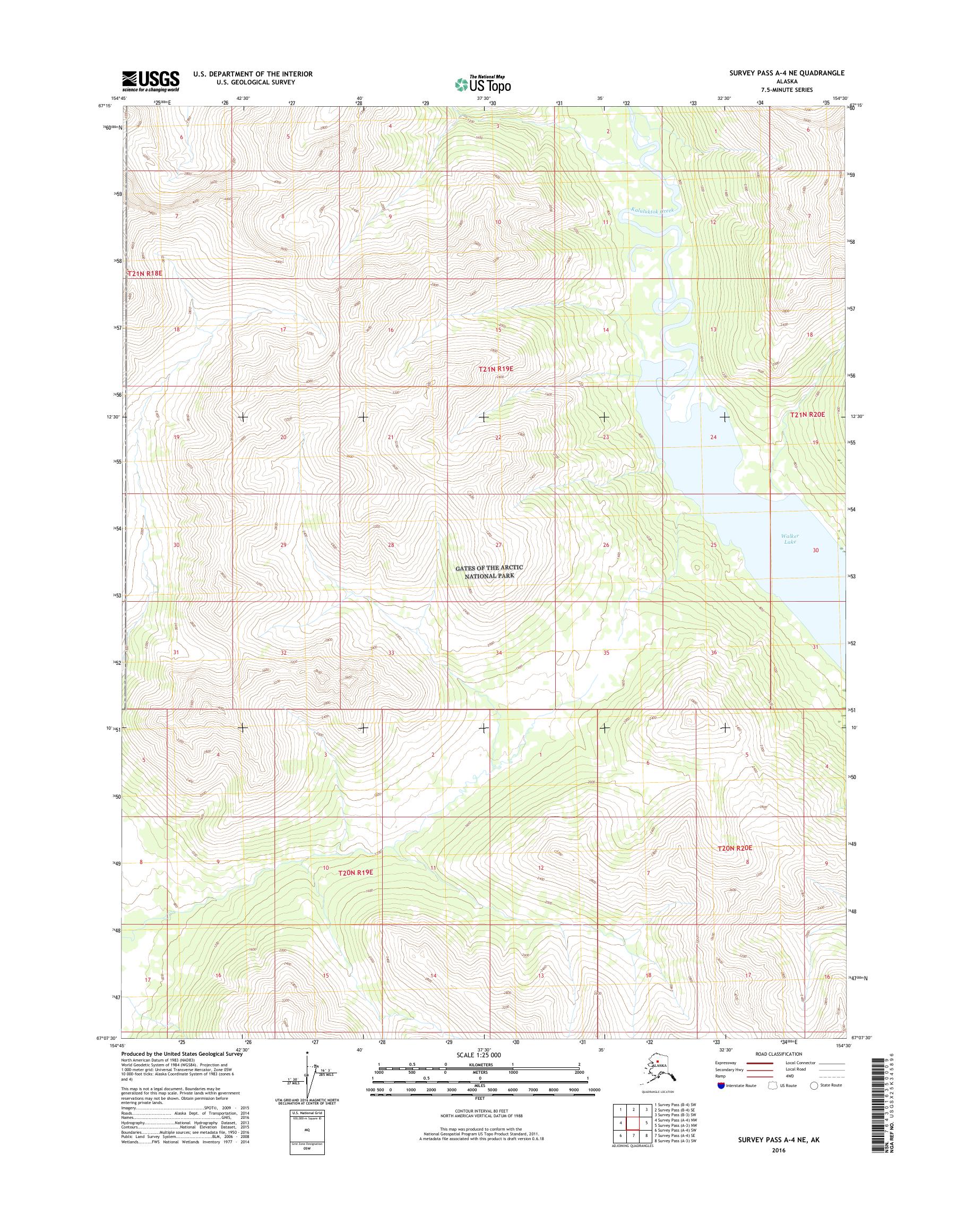 Survey Pass A-4 NE Alaska US Topo Map – MyTopo Map Store