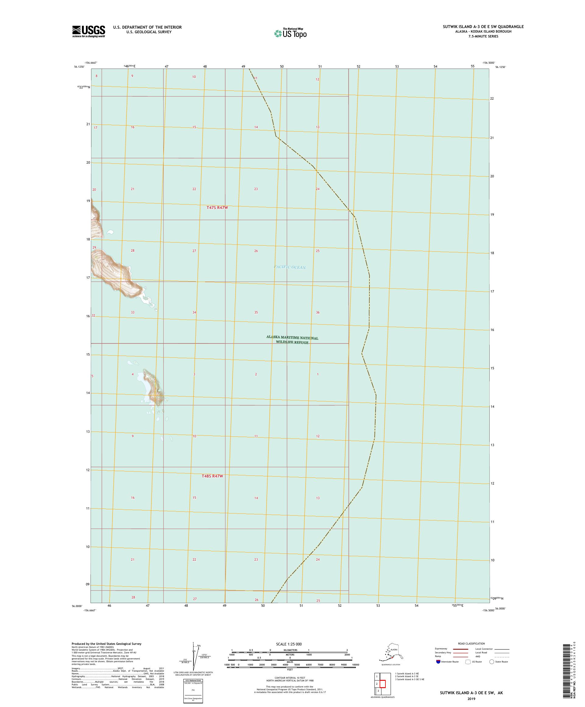 Sutwik Island A-3 OE E SW Alaska US Topo Map – MyTopo Map Store