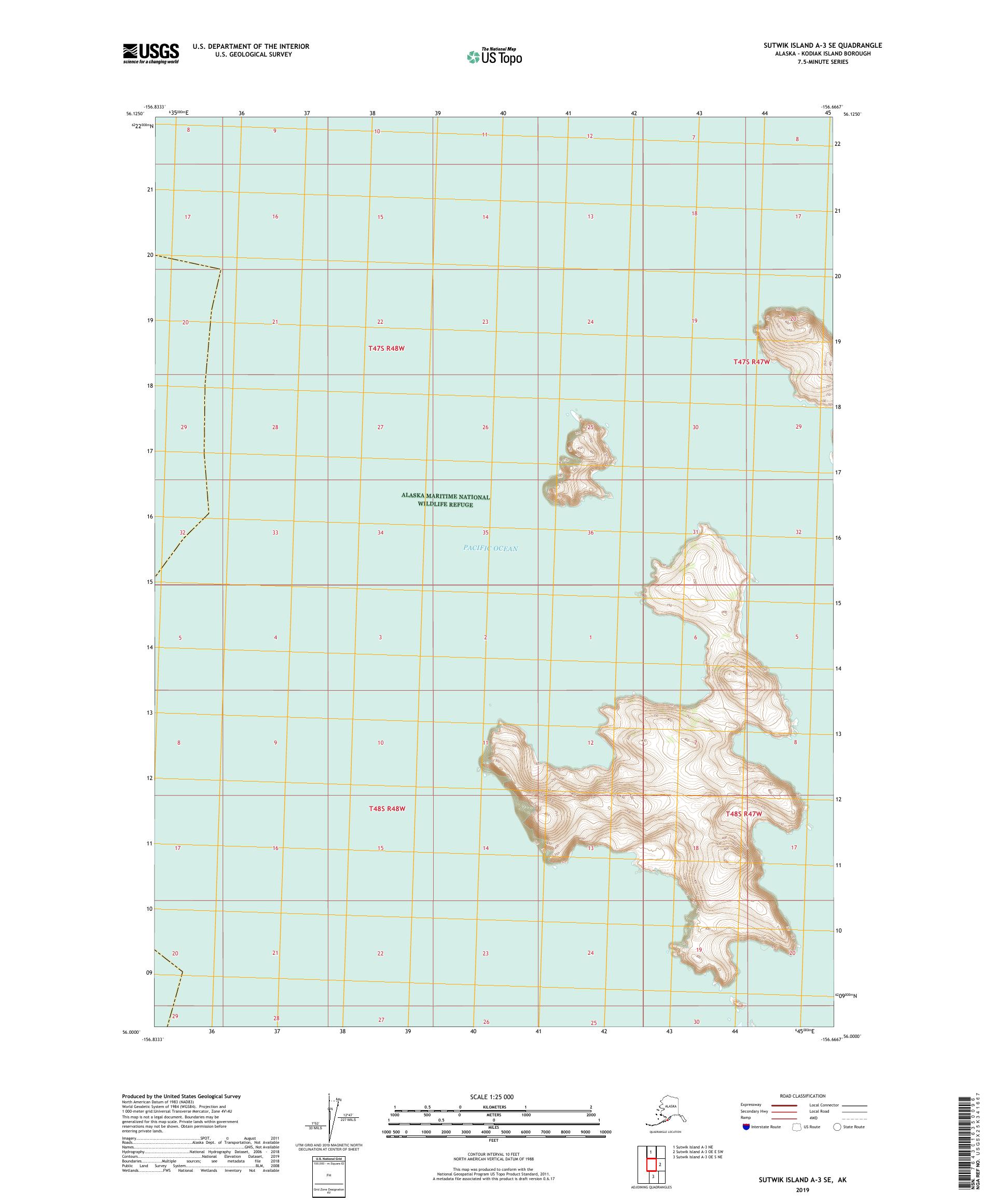 Sutwik Island A-3 SE Alaska US Topo Map – MyTopo Map Store