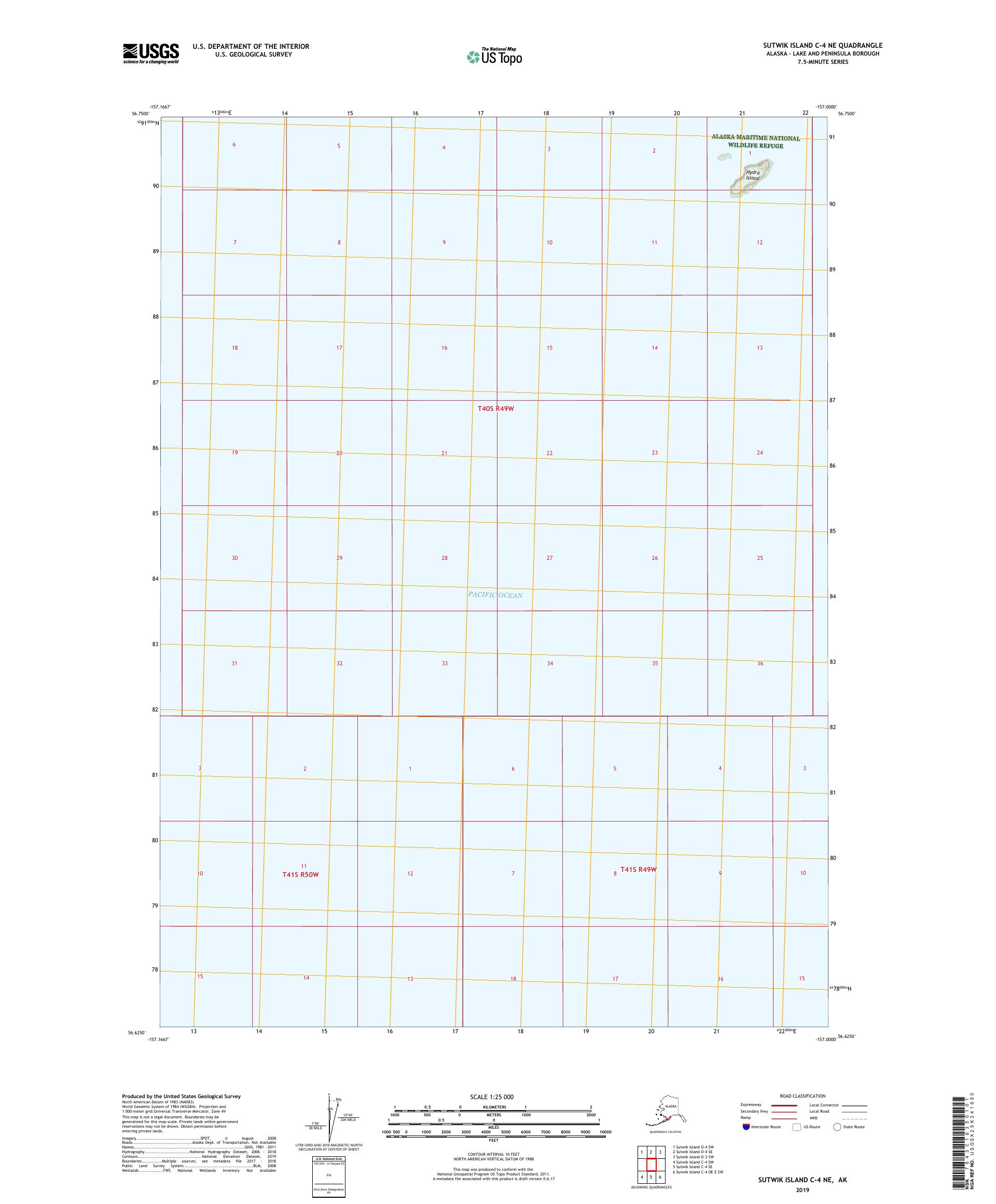 Sutwik Island C-4 NE Alaska US Topo Map – MyTopo Map Store