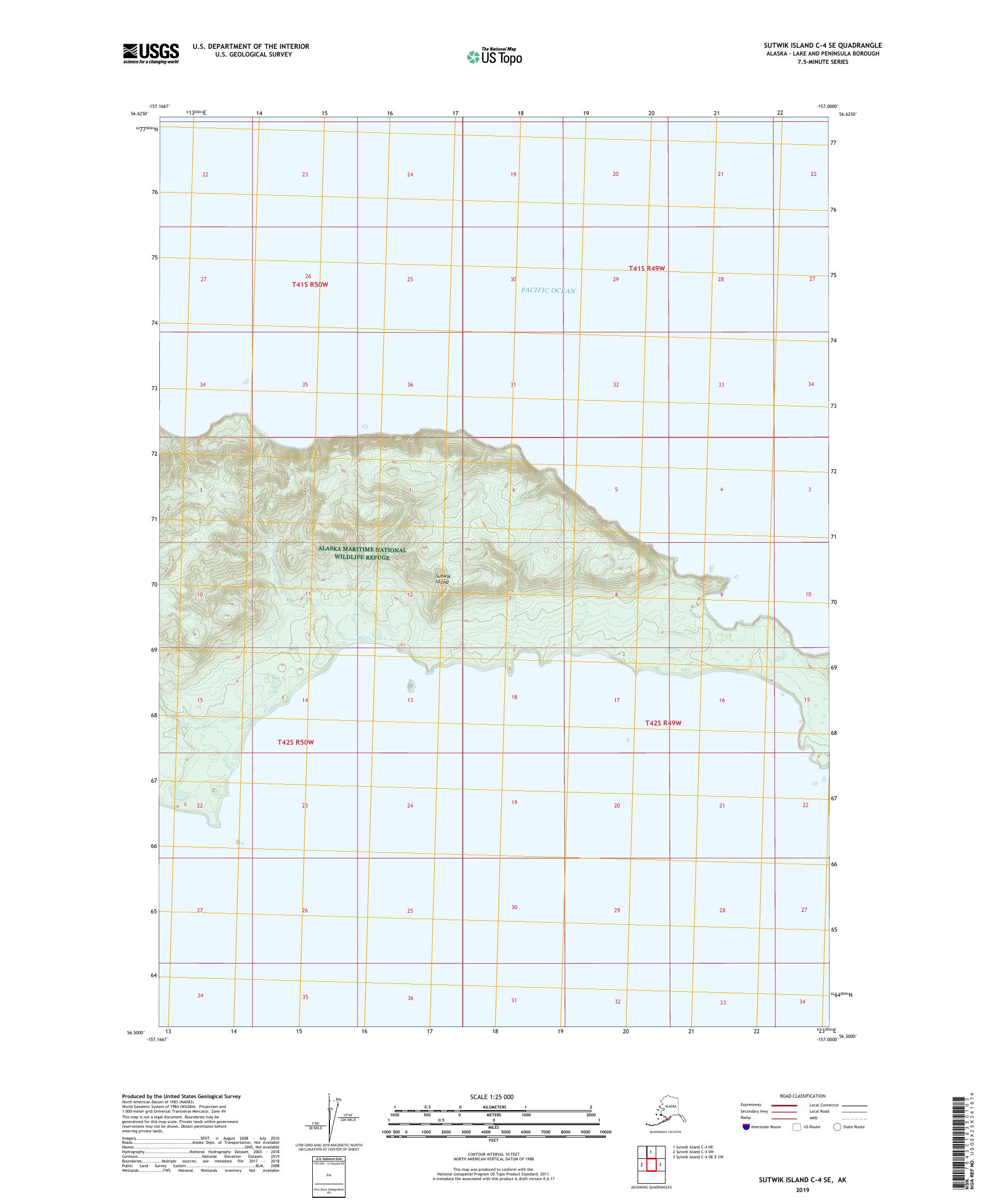 Sutwik Island C-4 SE Alaska US Topo Map – MyTopo Map Store