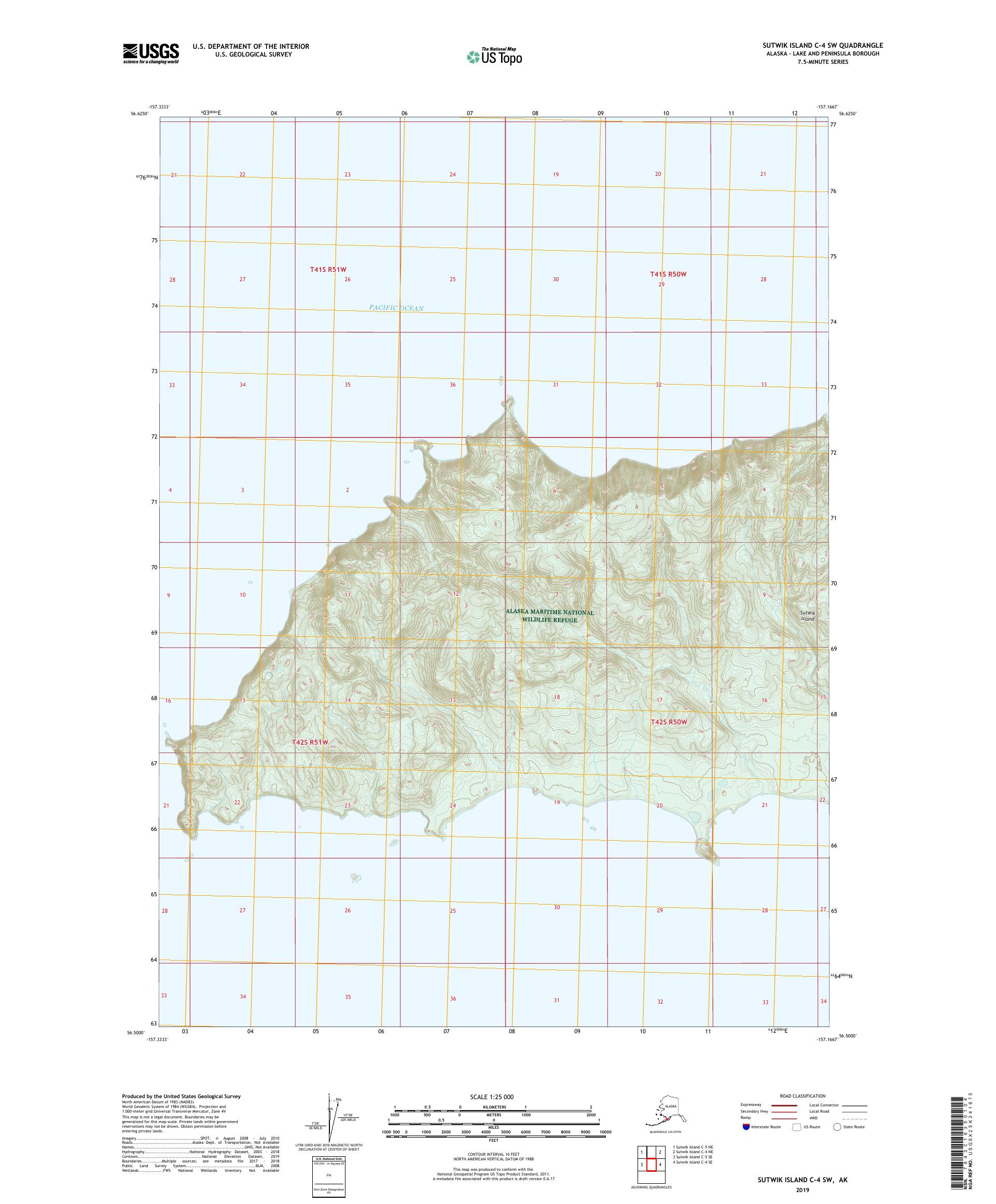 Sutwik Island C-4 SW Alaska US Topo Map – MyTopo Map Store