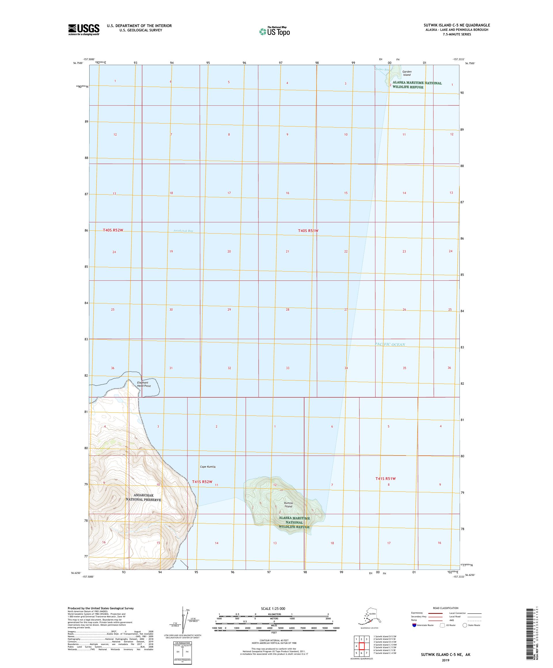 Sutwik Island C-5 NE Alaska US Topo Map – MyTopo Map Store