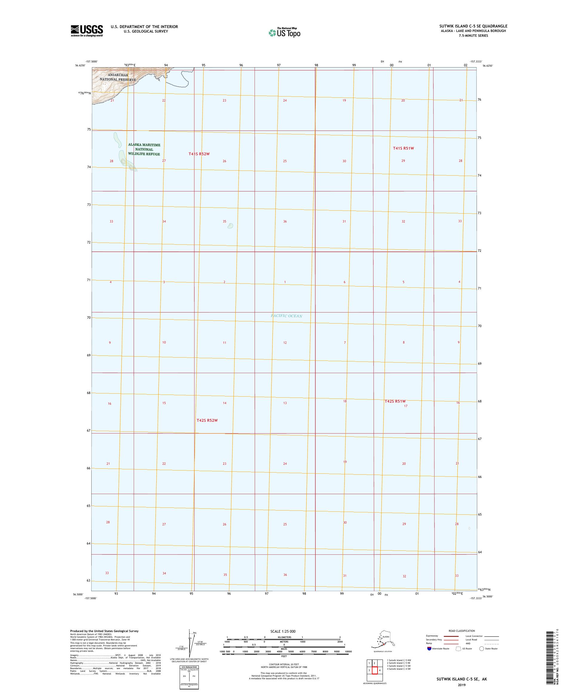 Sutwik Island C-5 SE Alaska US Topo Map – MyTopo Map Store