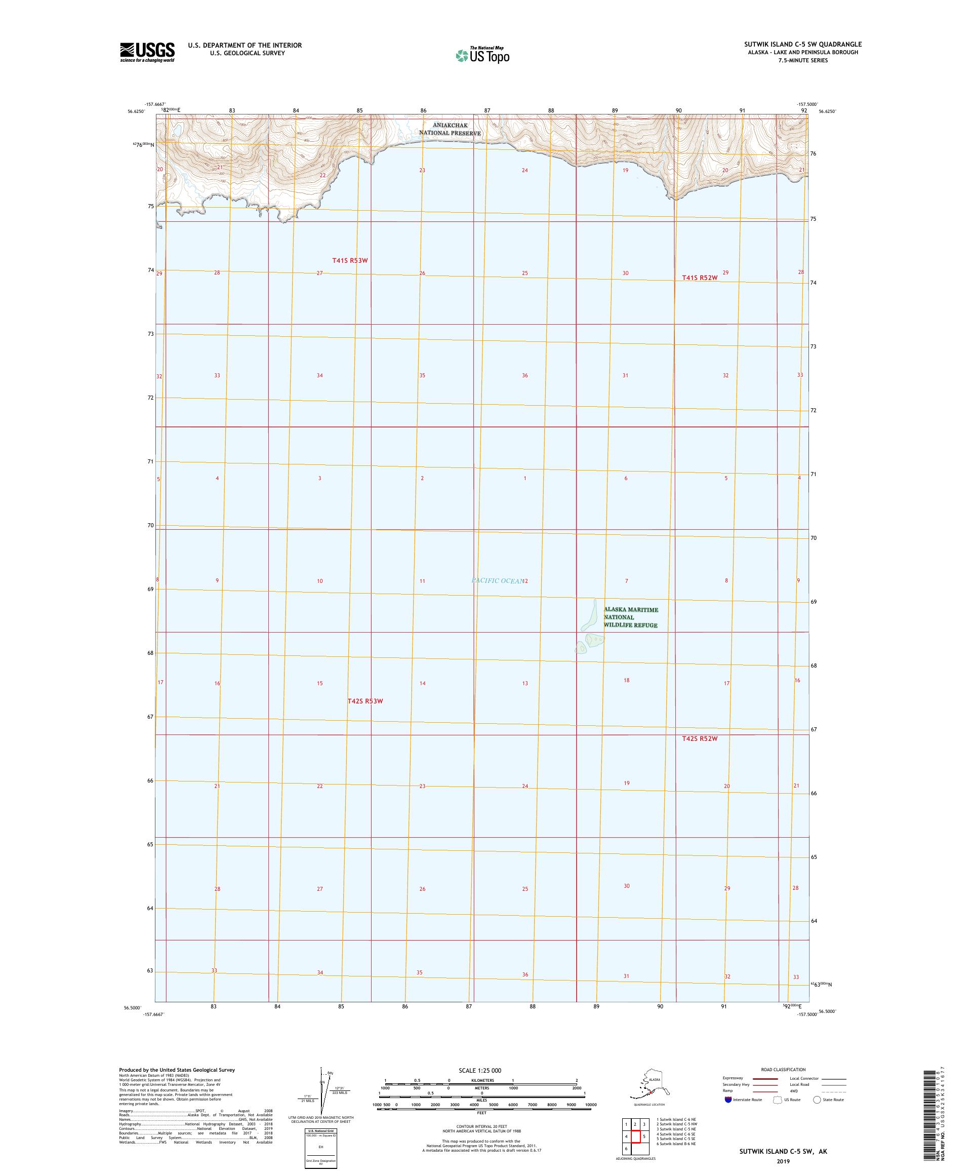 Sutwik Island C-5 SW Alaska US Topo Map – MyTopo Map Store