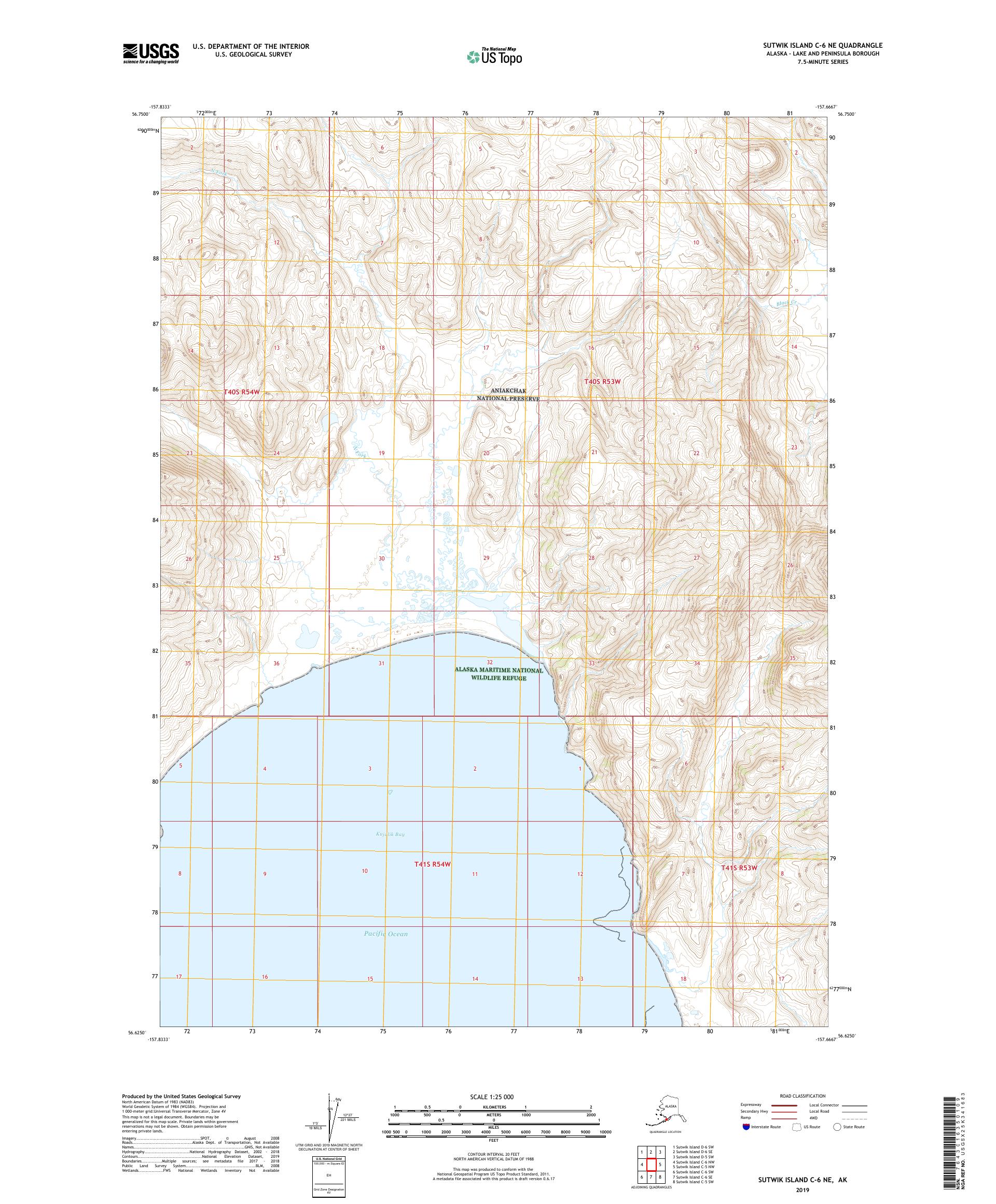 Sutwik Island C-6 NE Alaska US Topo Map – MyTopo Map Store