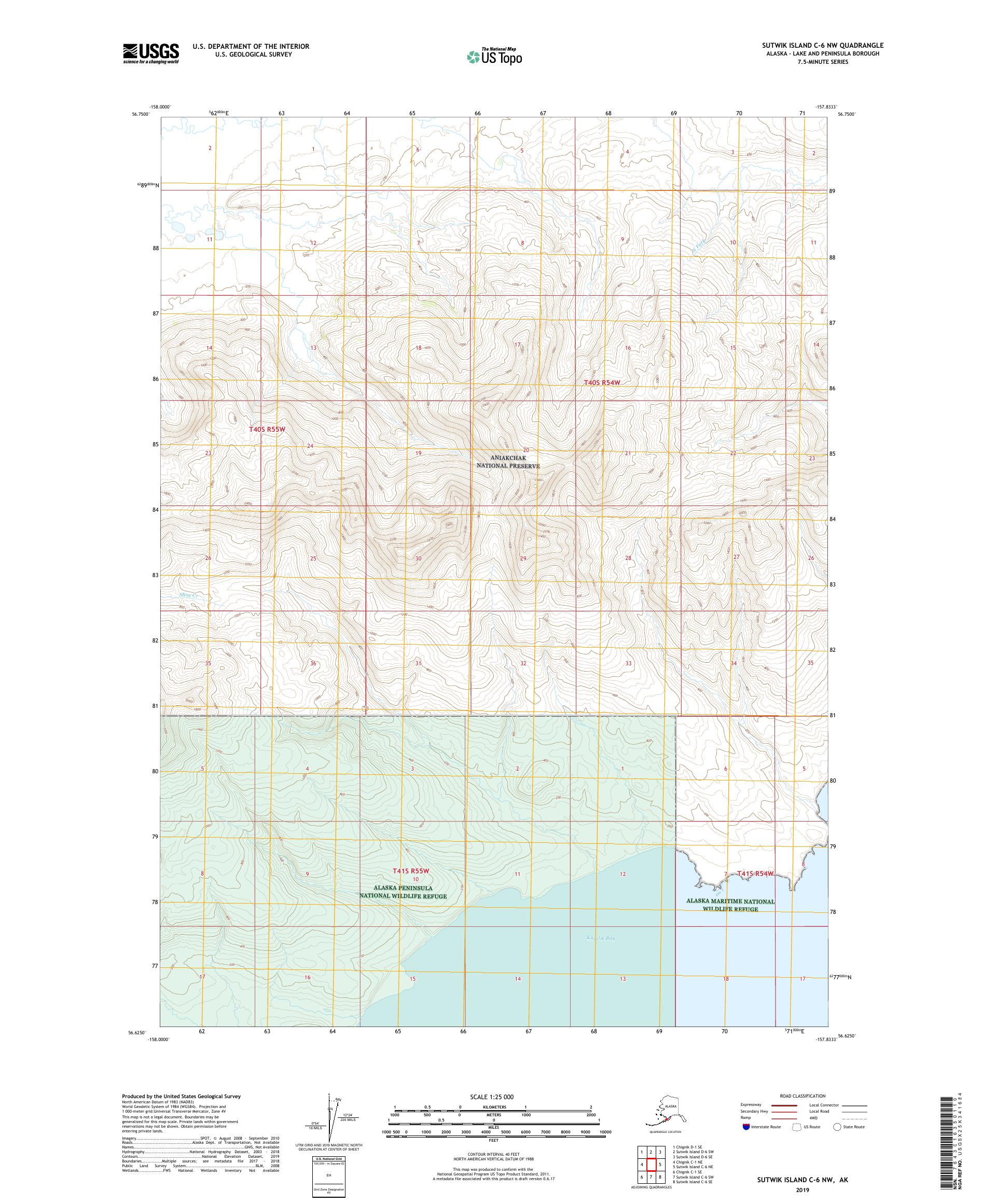 Sutwik Island C-6 NW Alaska US Topo Map – MyTopo Map Store