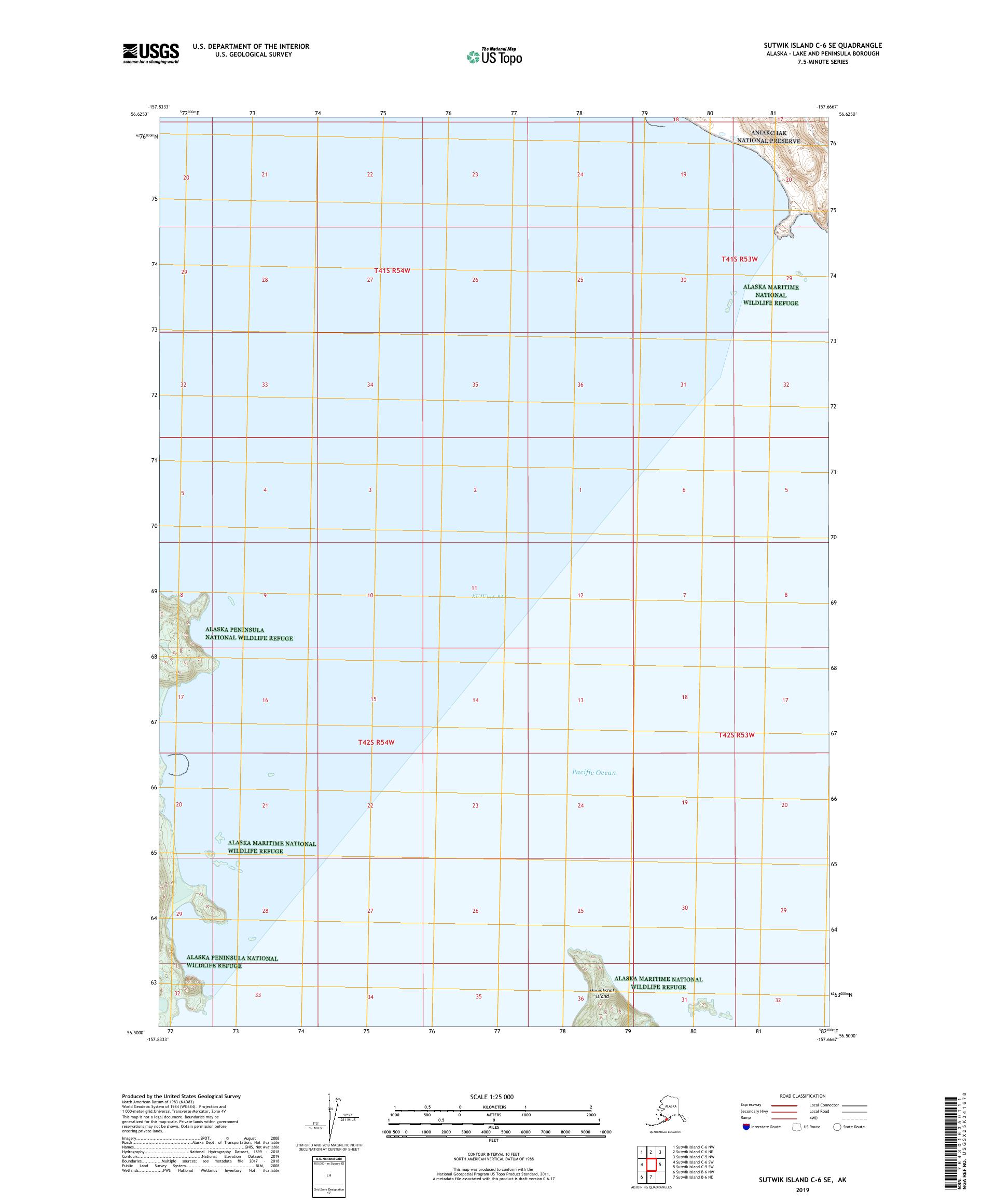 Sutwik Island C-6 SE Alaska US Topo Map – MyTopo Map Store