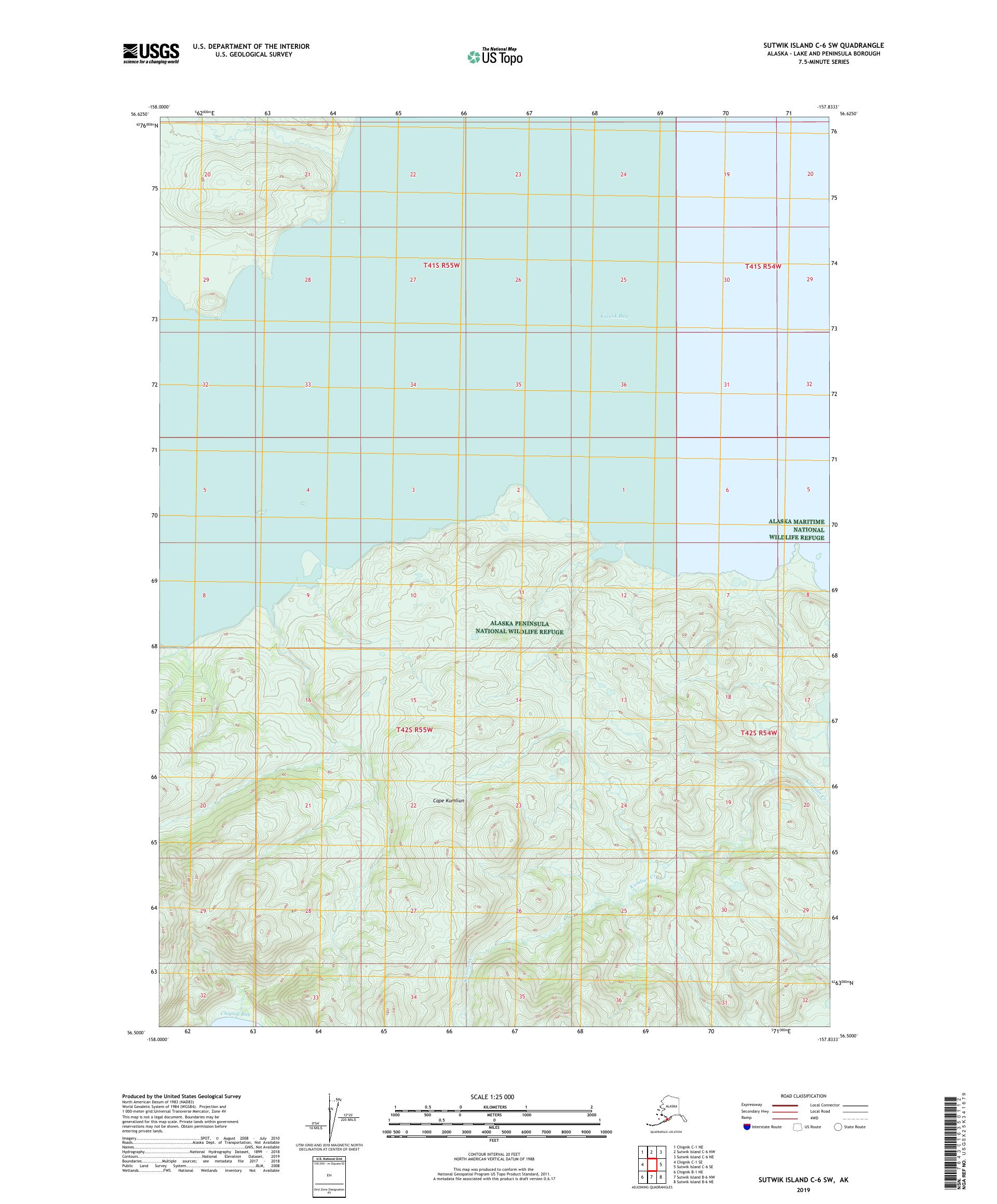 Sutwik Island C-6 SW Alaska US Topo Map – MyTopo Map Store