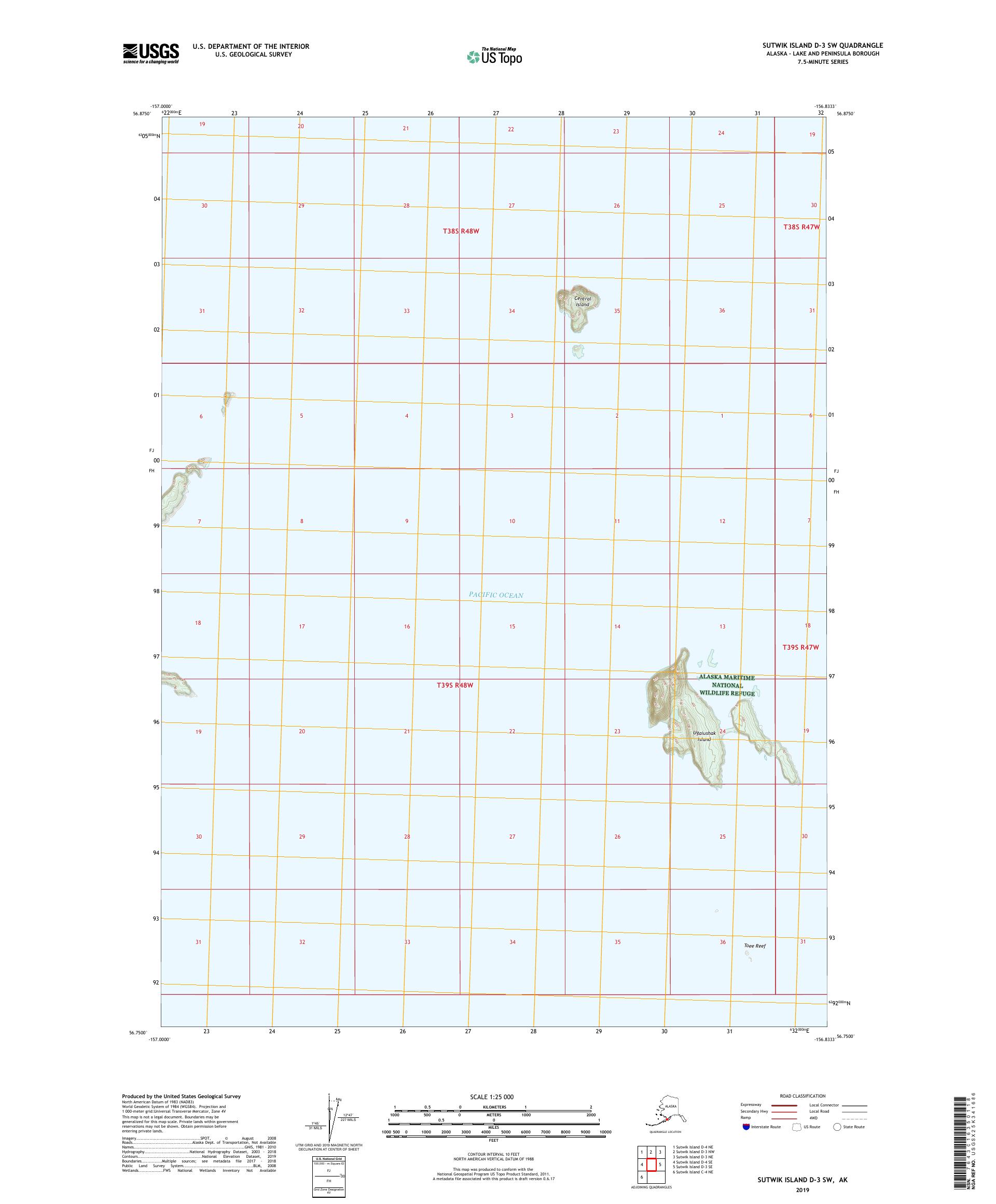 Sutwik Island D-3 SW Alaska US Topo Map – MyTopo Map Store