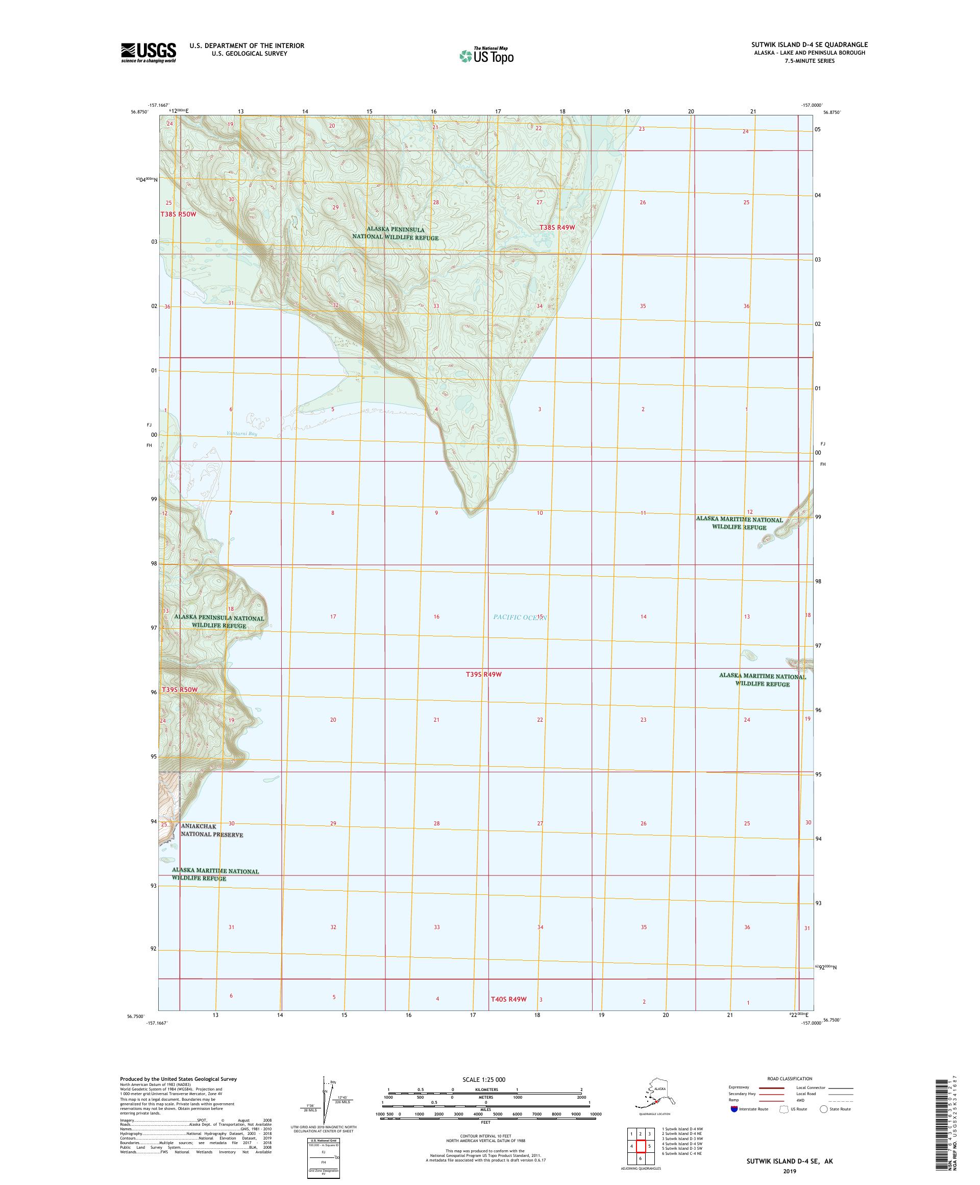 Sutwik Island D-4 SE Alaska US Topo Map – MyTopo Map Store