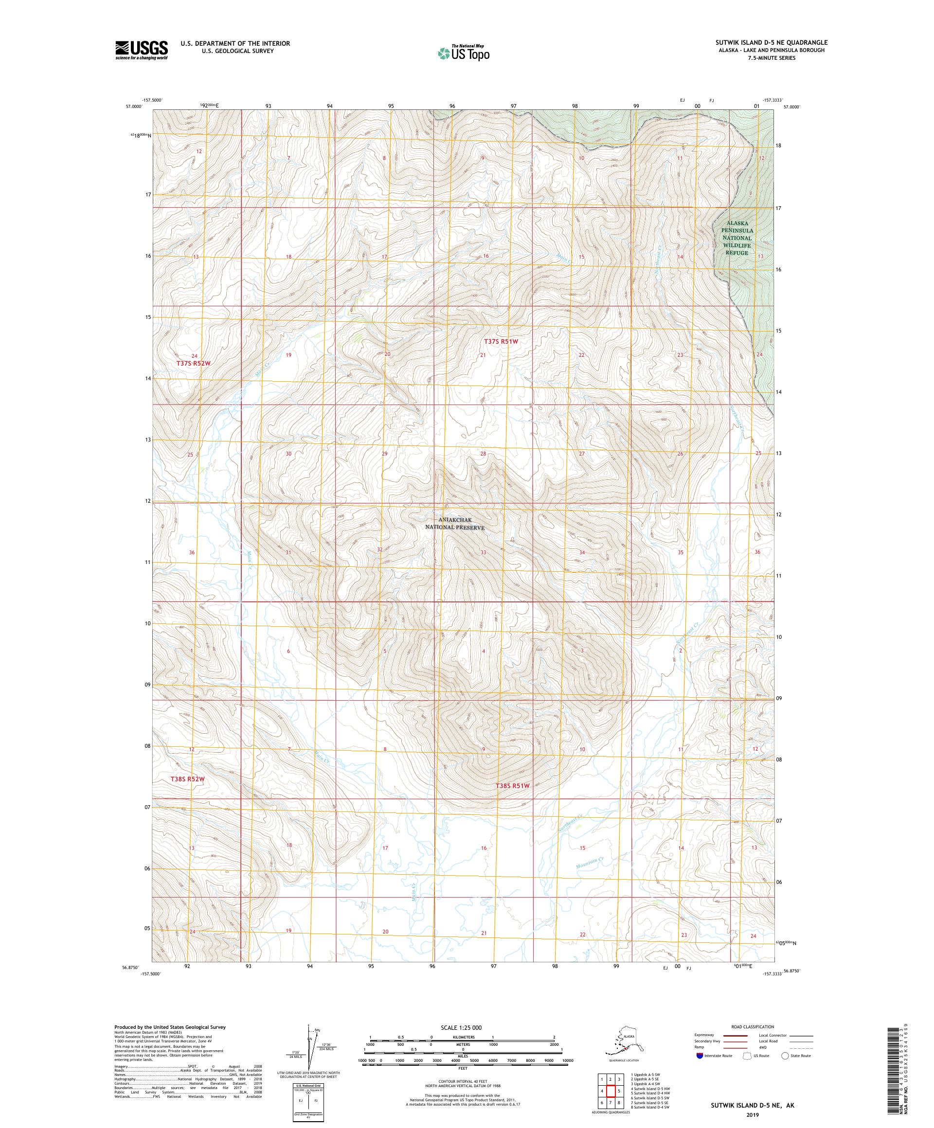 Sutwik Island D-5 NE Alaska US Topo Map – MyTopo Map Store