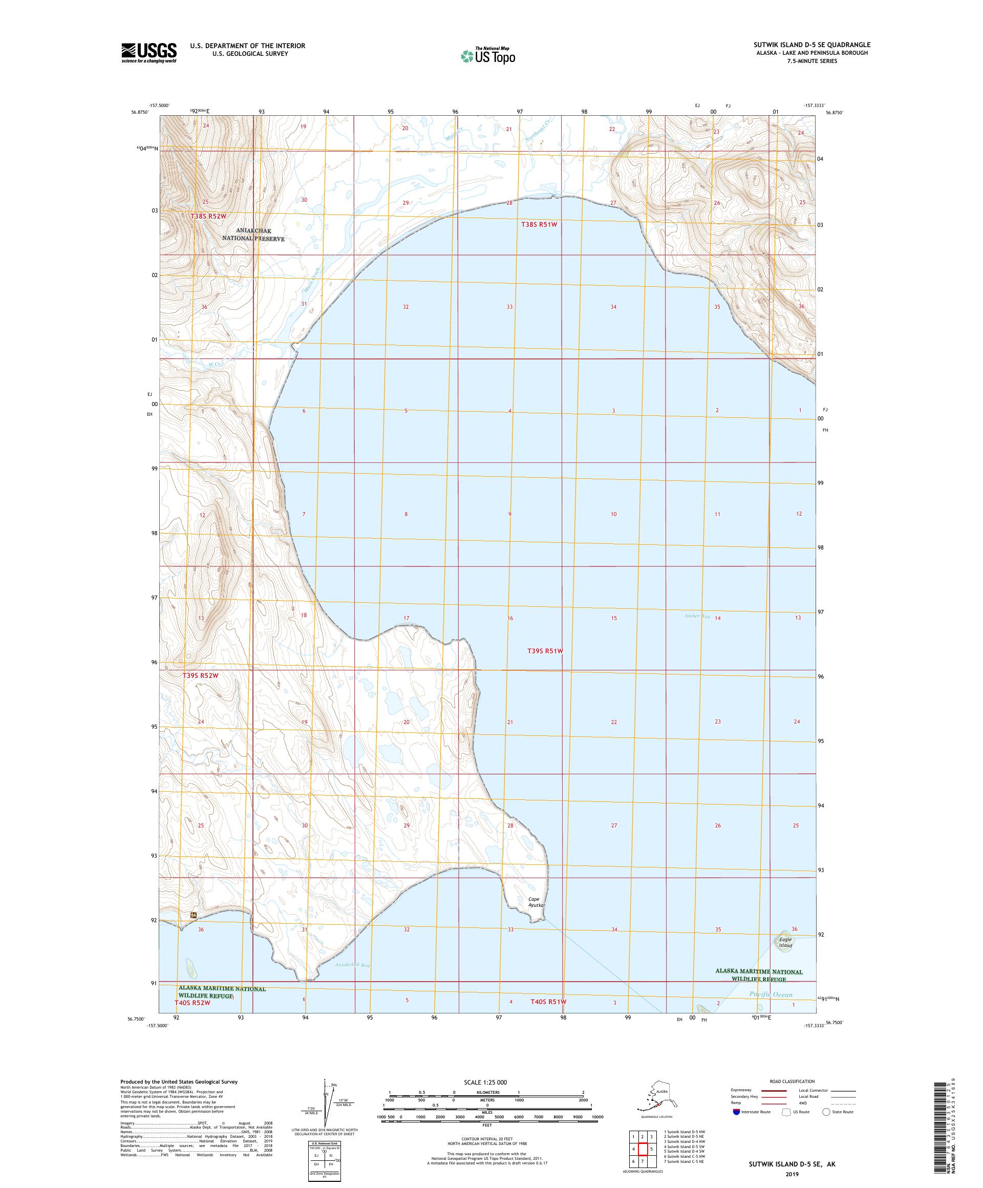 Sutwik Island D-5 SE Alaska US Topo Map – MyTopo Map Store