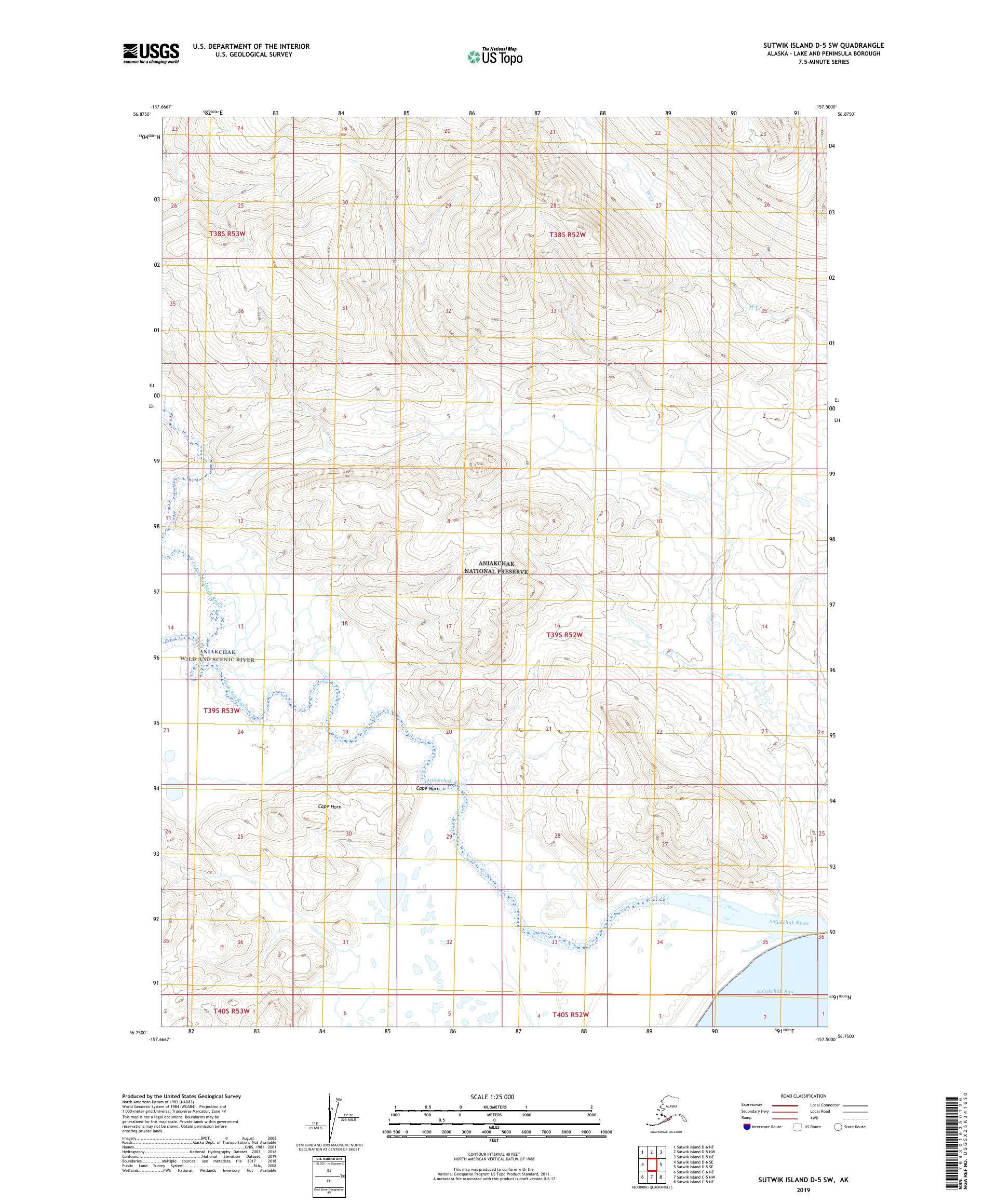 Sutwik Island D-5 SW Alaska US Topo Map – MyTopo Map Store