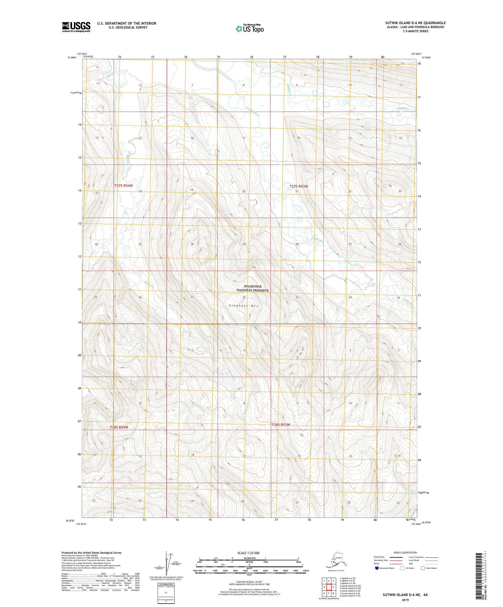 Sutwik Island D-6 NE Alaska US Topo Map – MyTopo Map Store