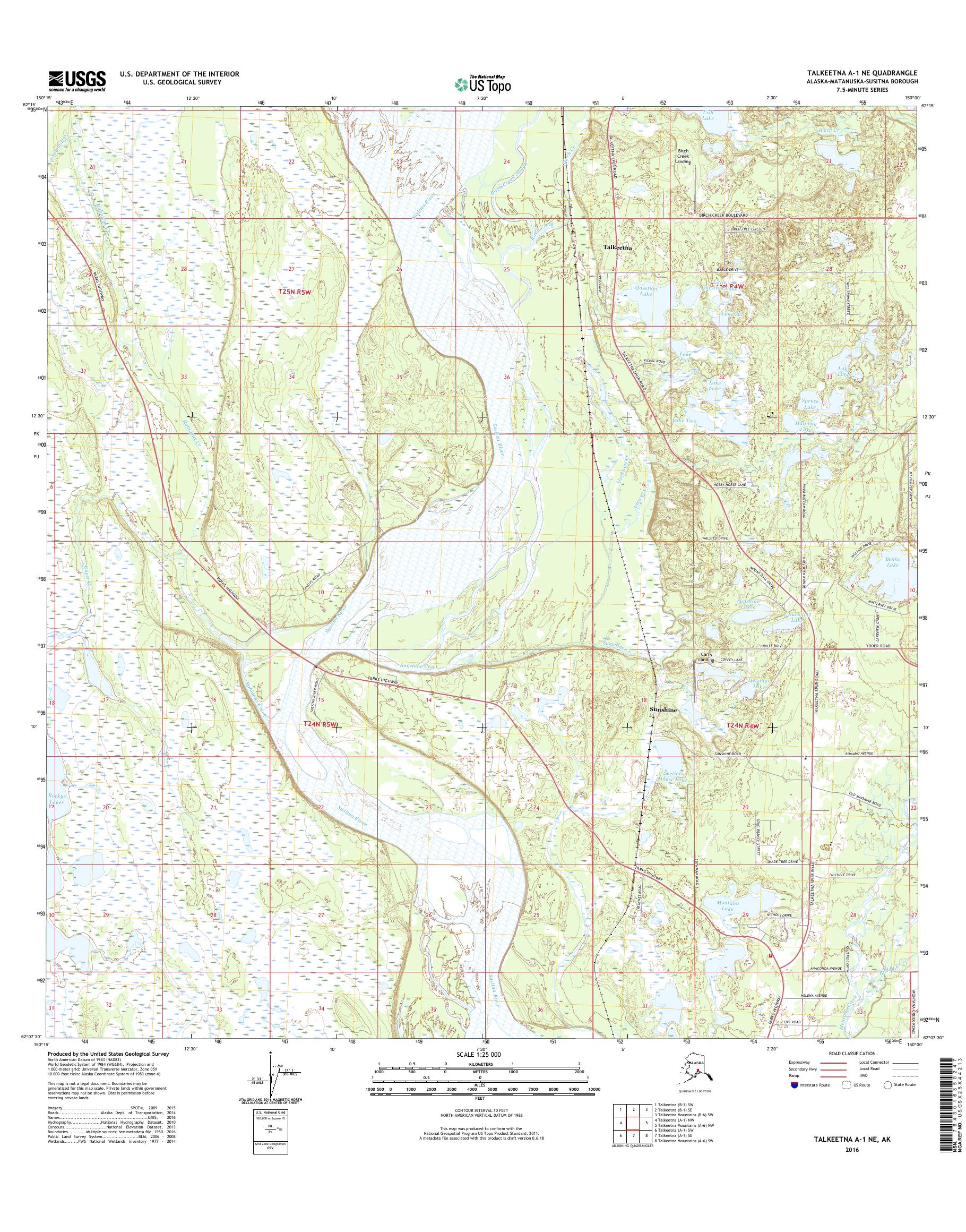 Talkeetna A-1 NE Alaska US Topo Map – MyTopo Map Store