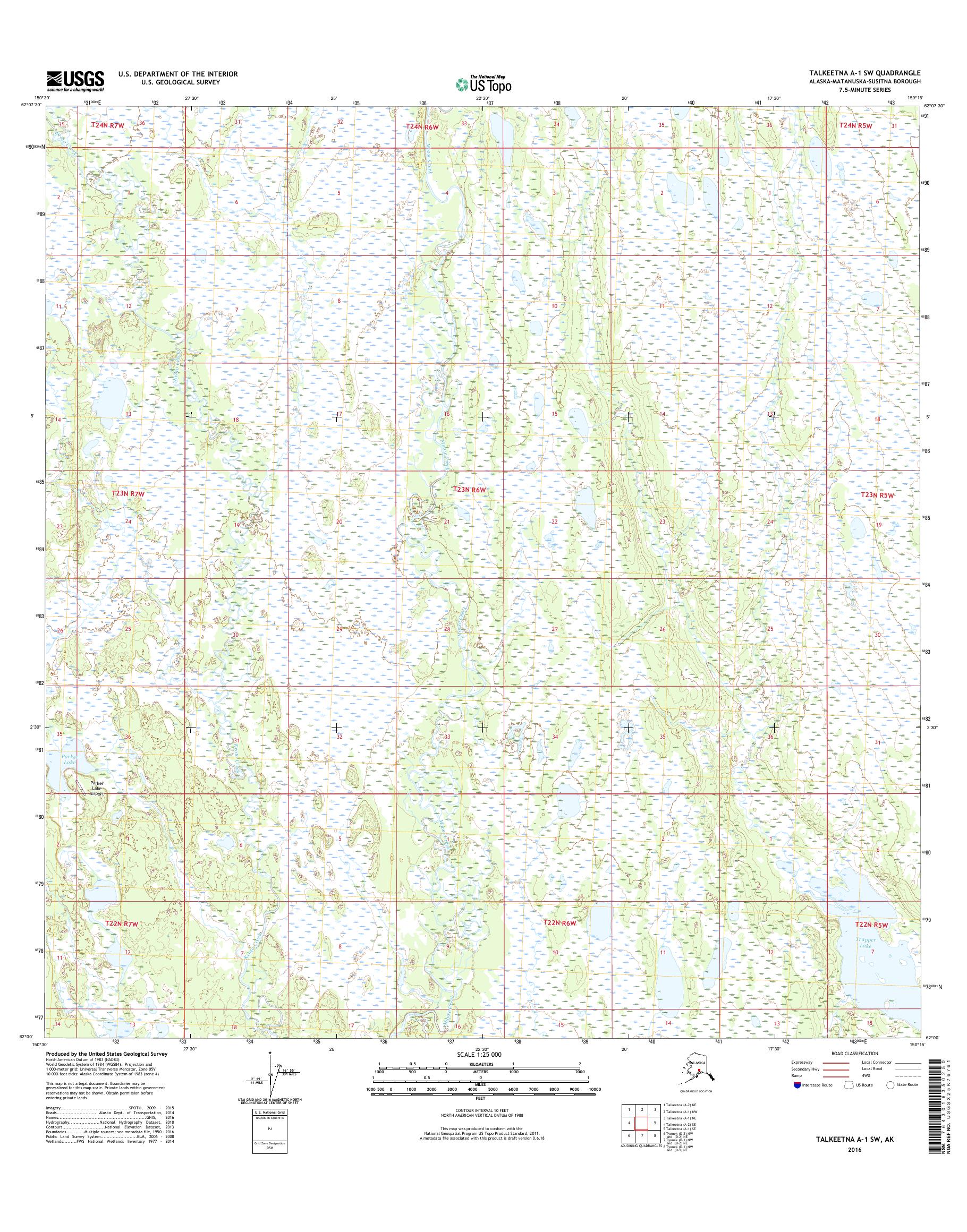 Talkeetna A-1 SW Alaska US Topo Map – MyTopo Map Store