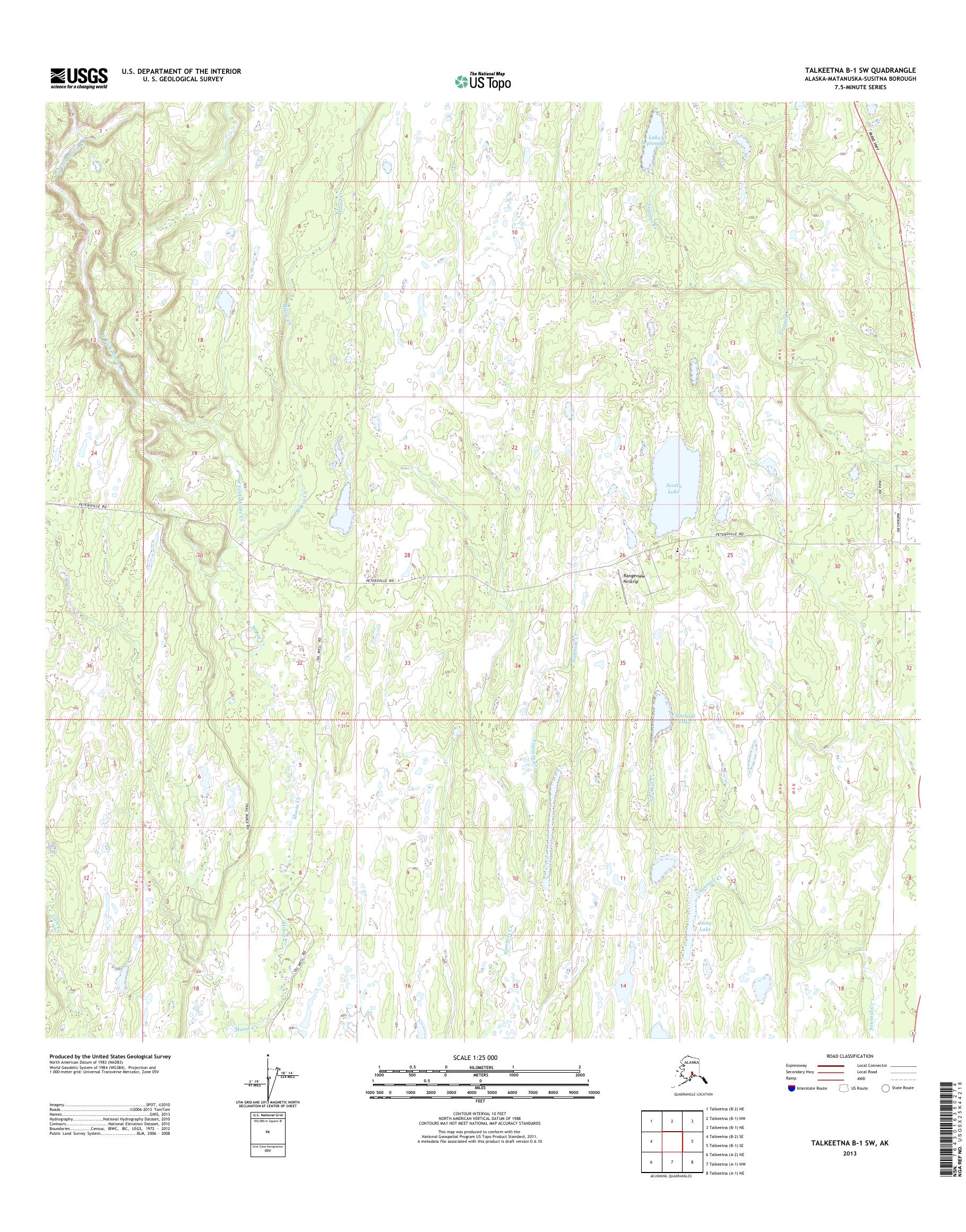 Talkeetna B-1 SW Alaska US Topo Map – MyTopo Map Store