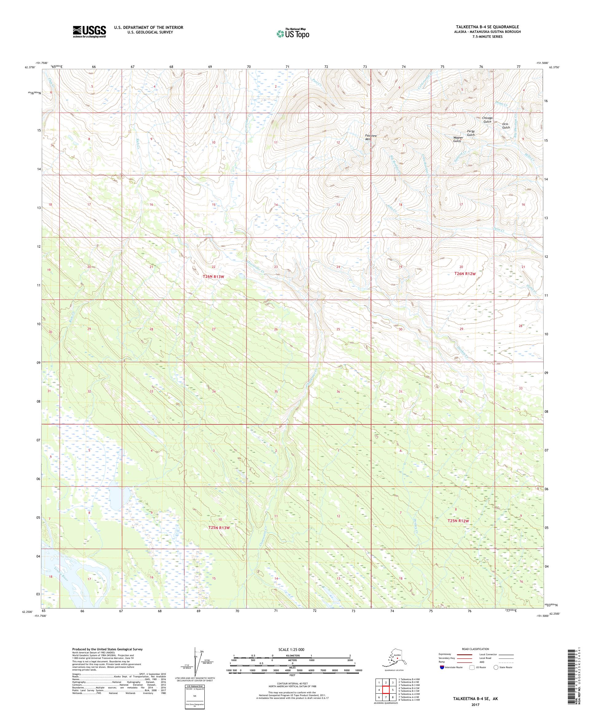 Talkeetna B-4 SE Alaska US Topo Map – MyTopo Map Store