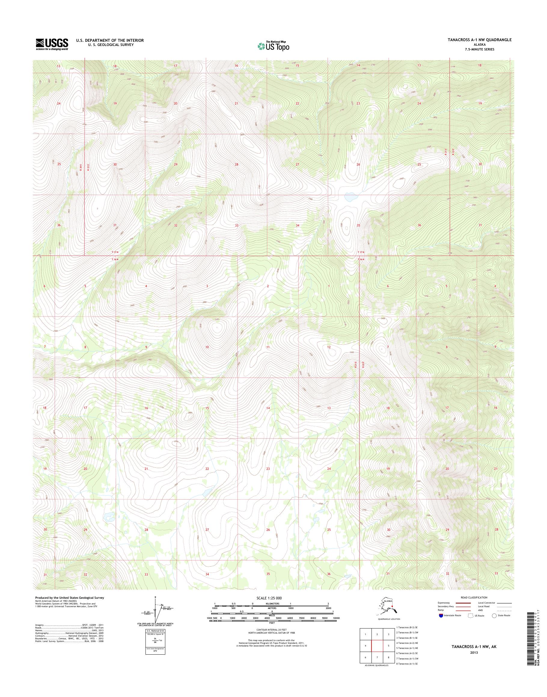 Tanacross A-1 NW Alaska US Topo Map – MyTopo Map Store