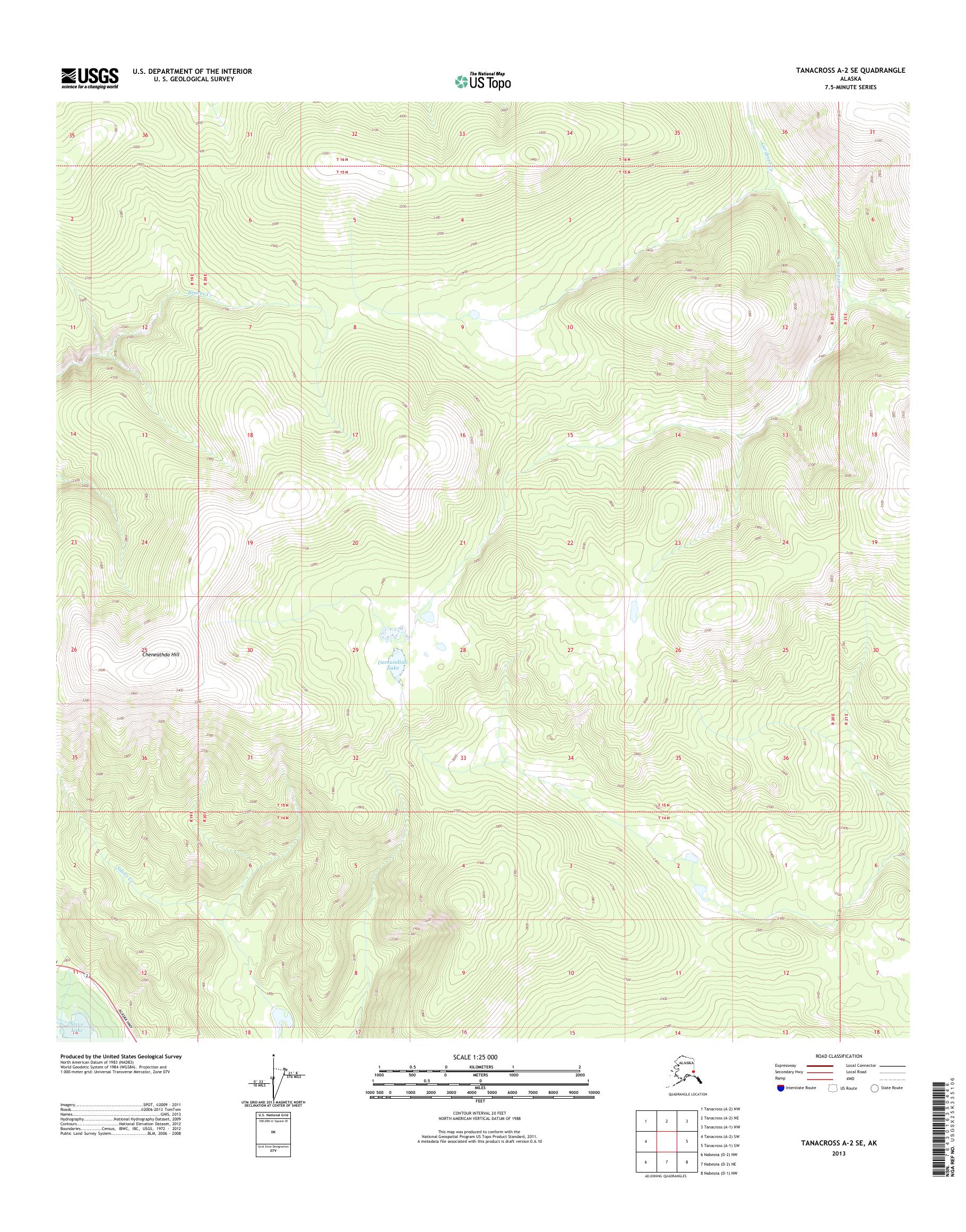 Tanacross A-2 SE Alaska US Topo Map – MyTopo Map Store