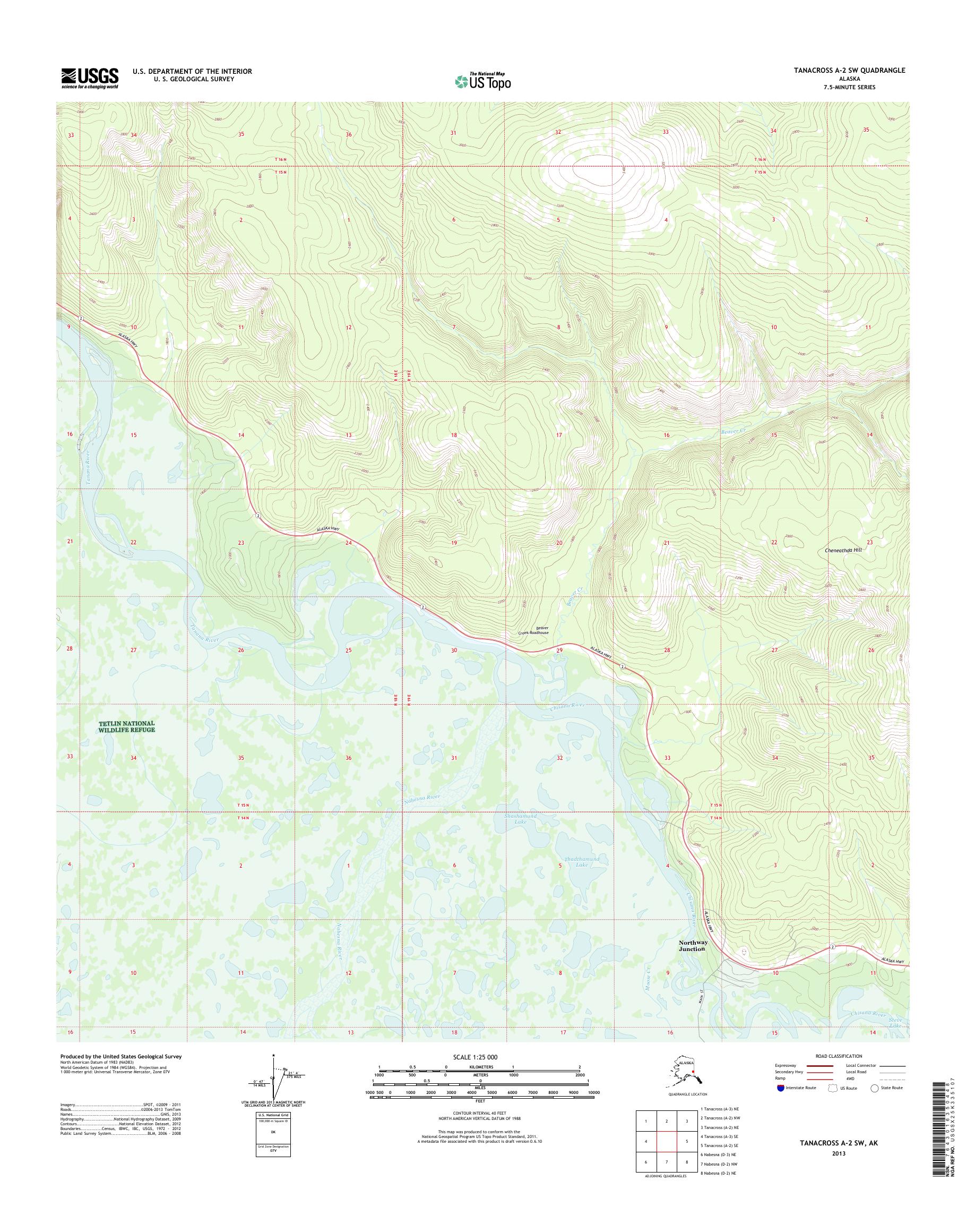 Tanacross A-2 SW Alaska US Topo Map – MyTopo Map Store
