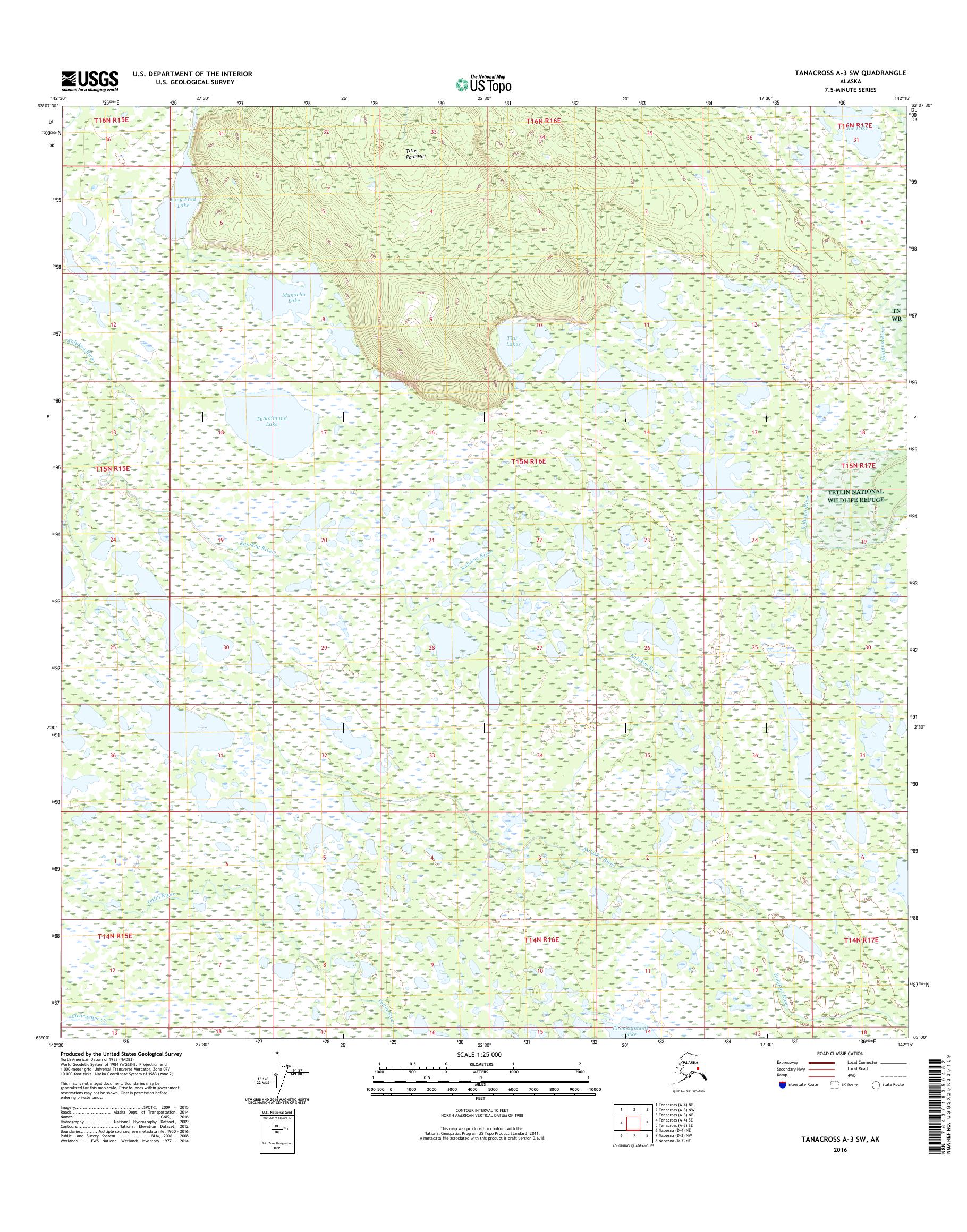 Tanacross A-3 SW Alaska US Topo Map – MyTopo Map Store