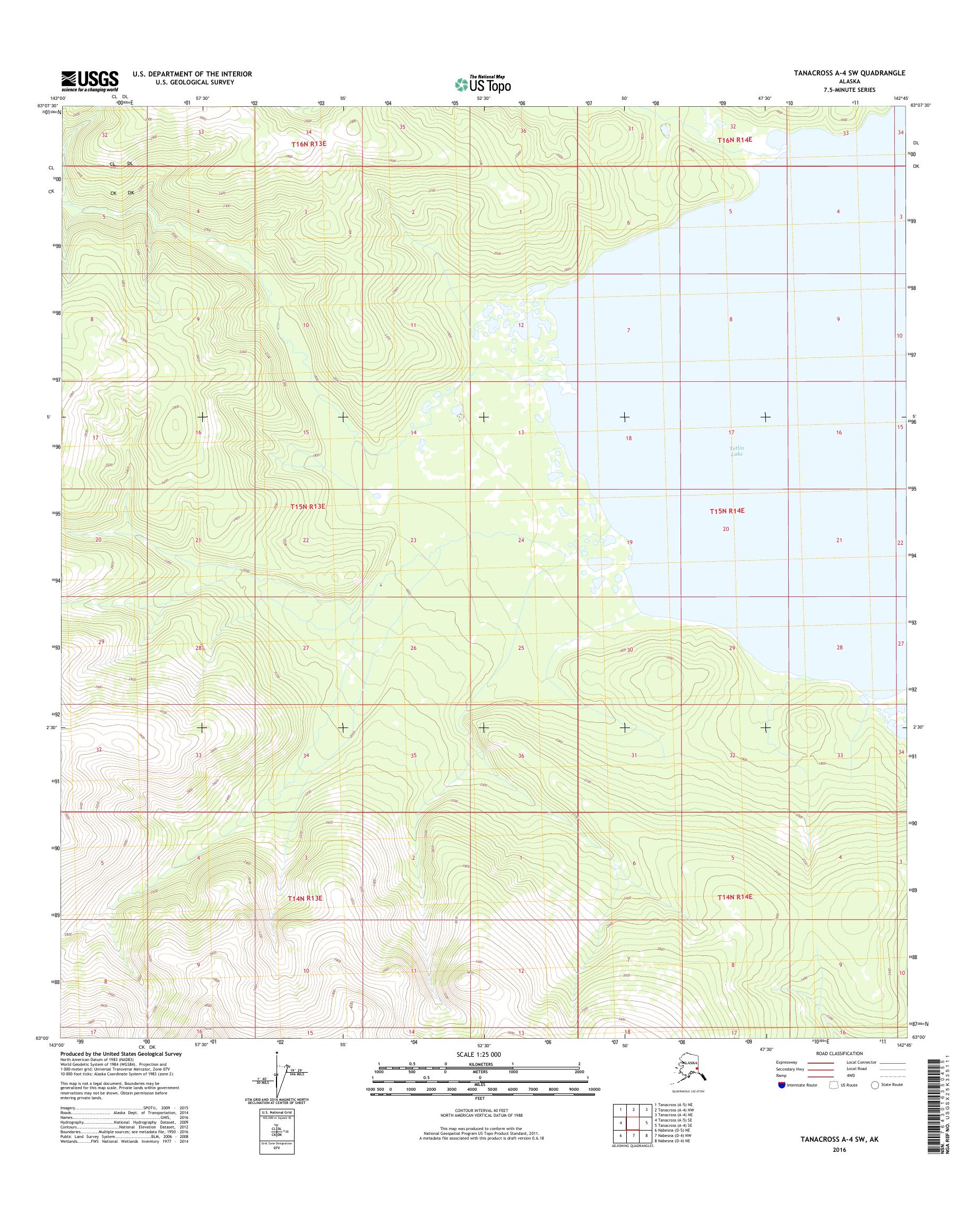 Tanacross A-4 SW Alaska US Topo Map – MyTopo Map Store