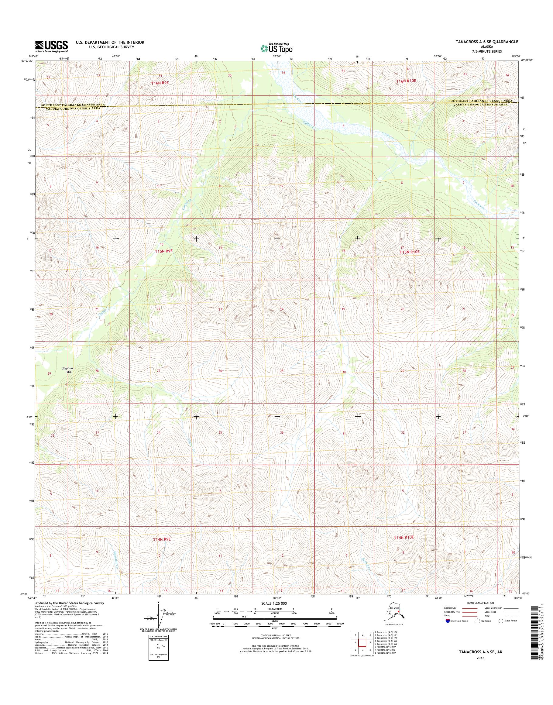 Tanacross A-6 SE Alaska US Topo Map – MyTopo Map Store