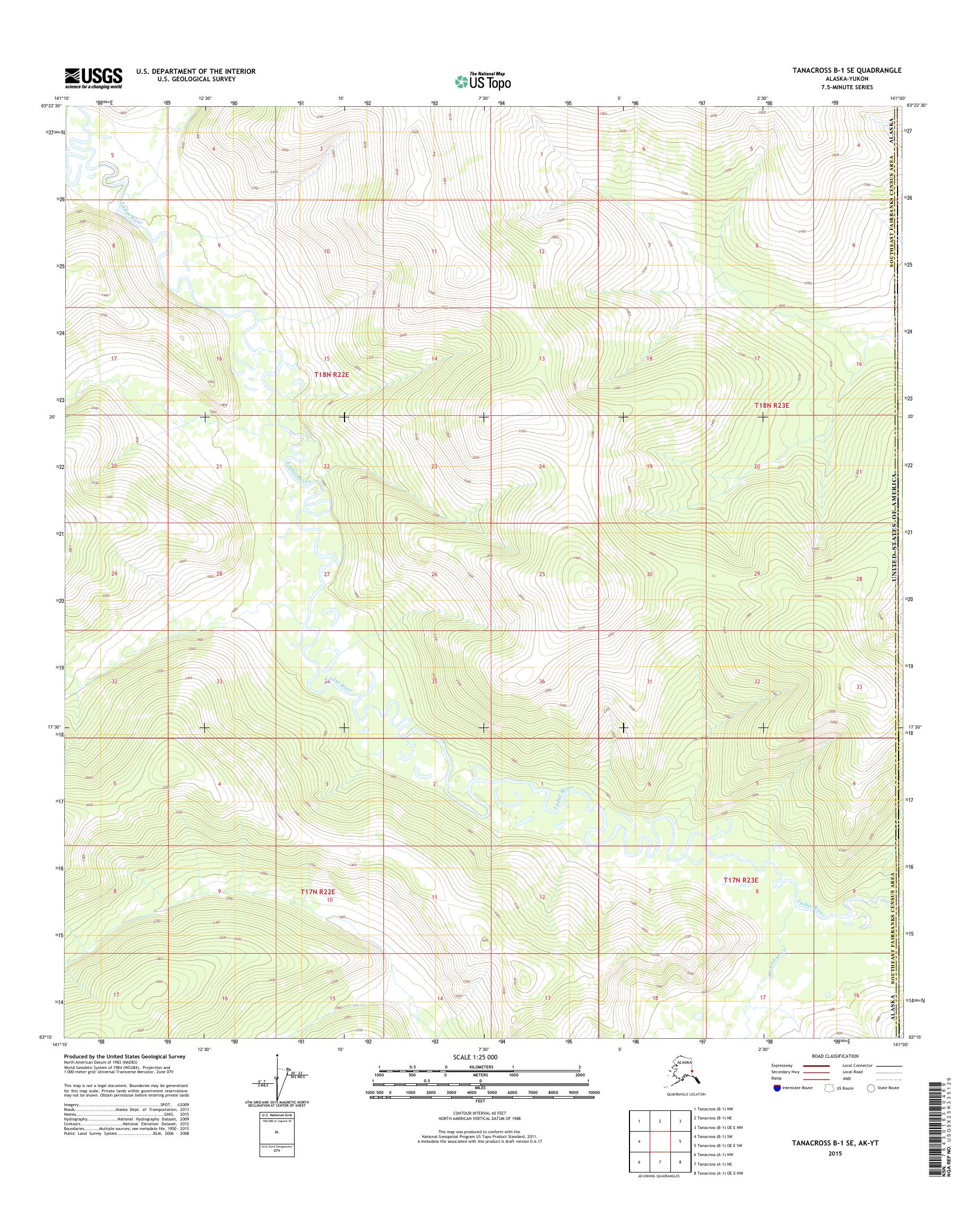 Tanacross B-1 SE Alaska US Topo Map – MyTopo Map Store
