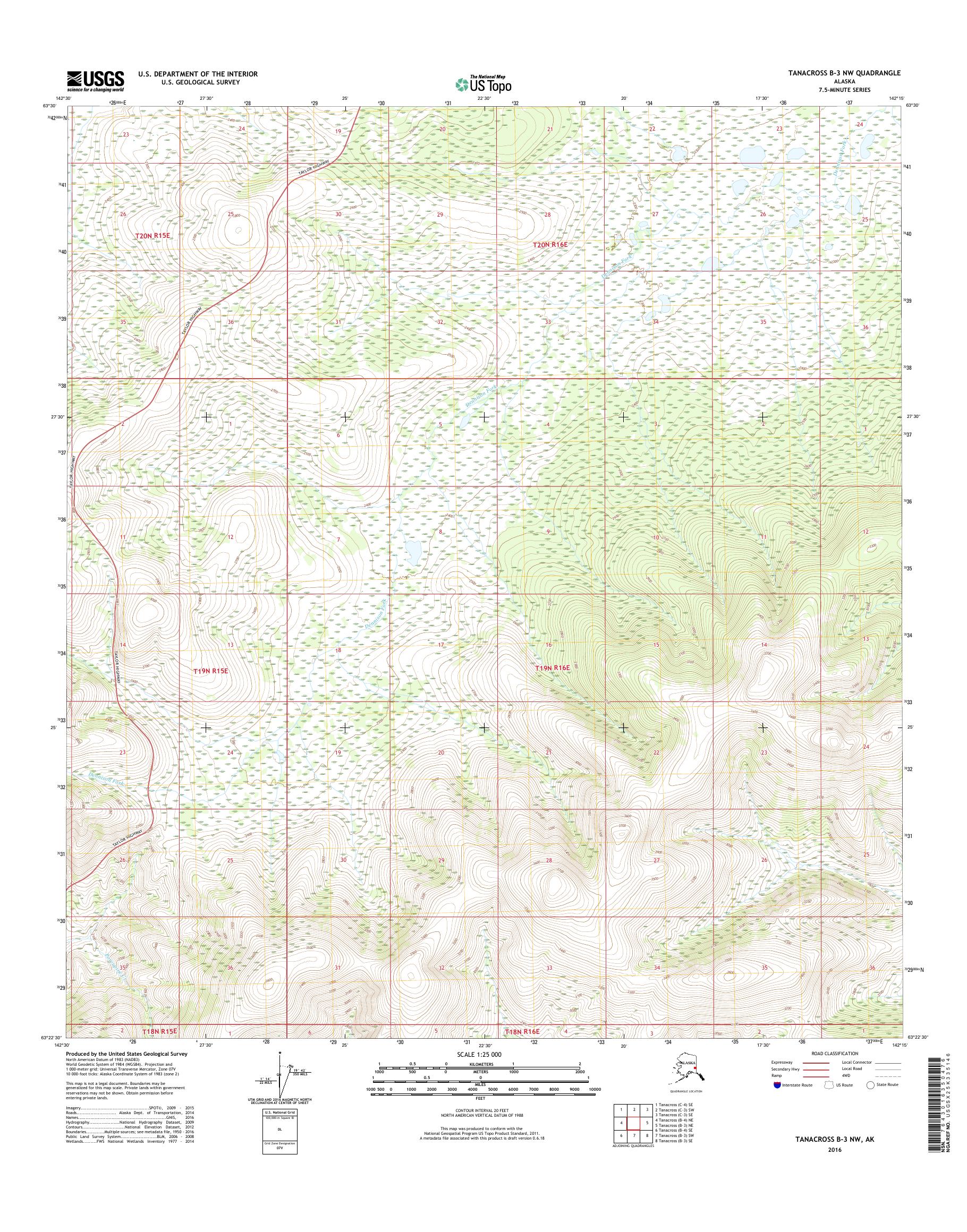 Tanacross B-3 NW Alaska US Topo Map – MyTopo Map Store