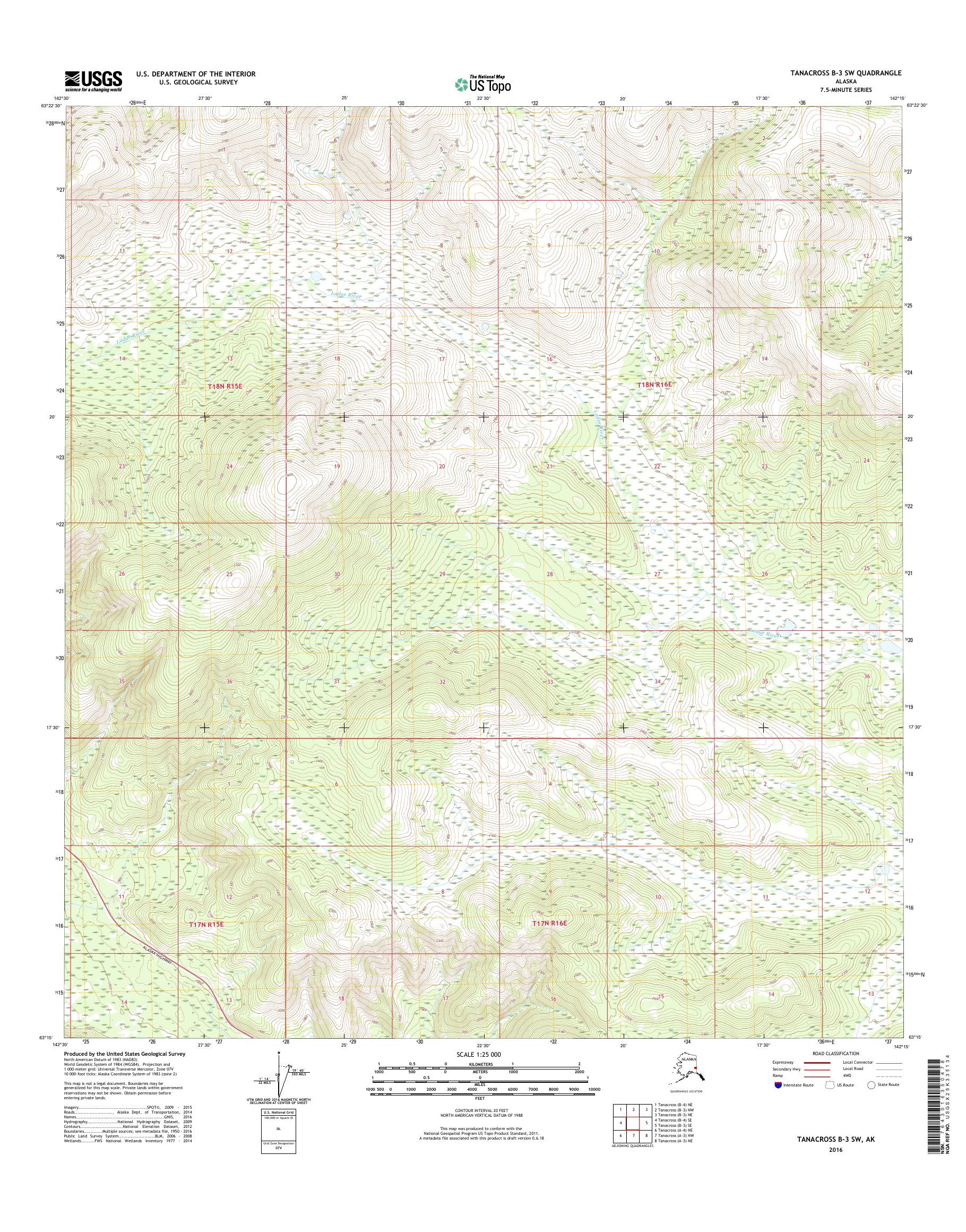 Tanacross B-3 SW Alaska US Topo Map – MyTopo Map Store