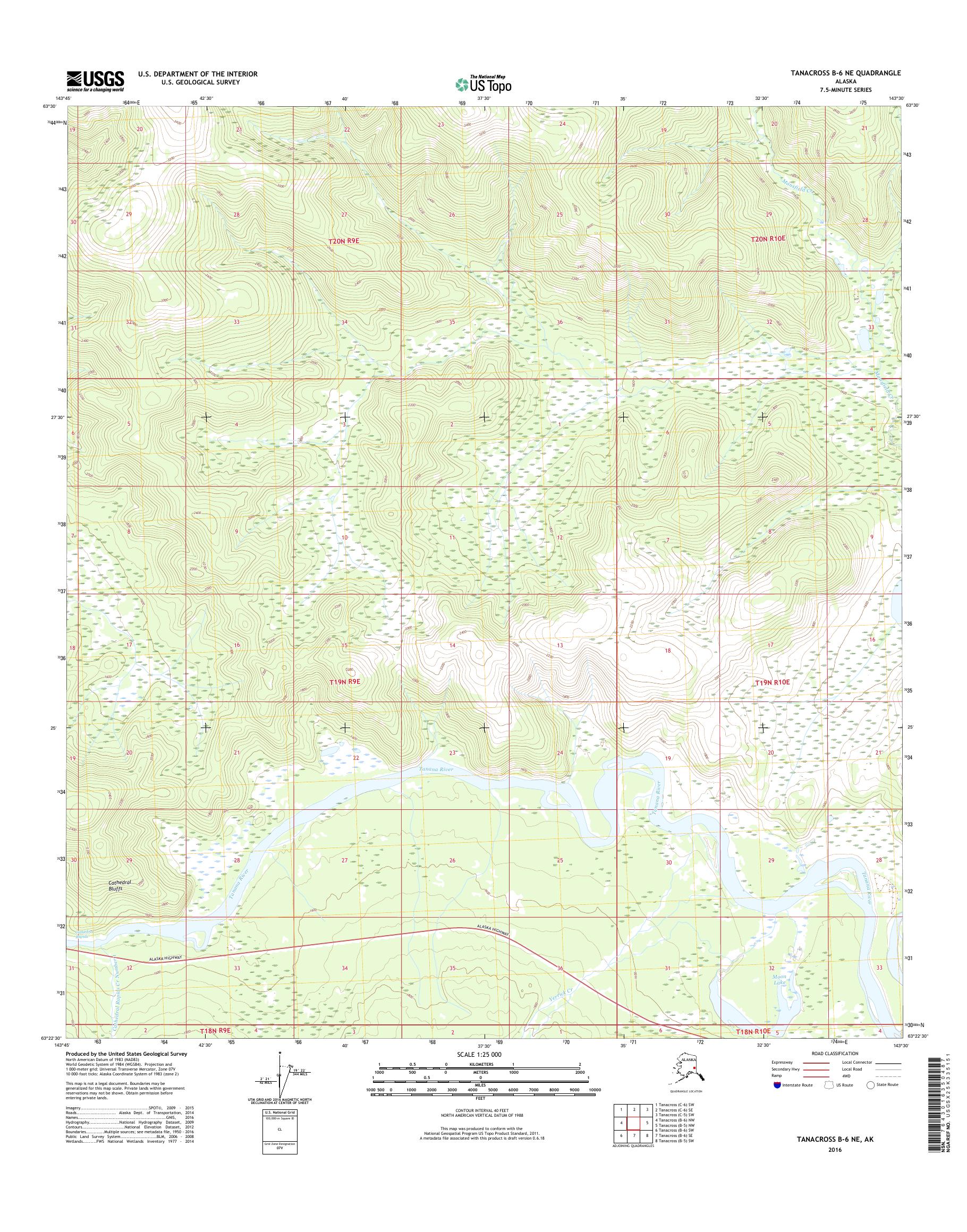 Tanacross B-6 NE Alaska US Topo Map – MyTopo Map Store