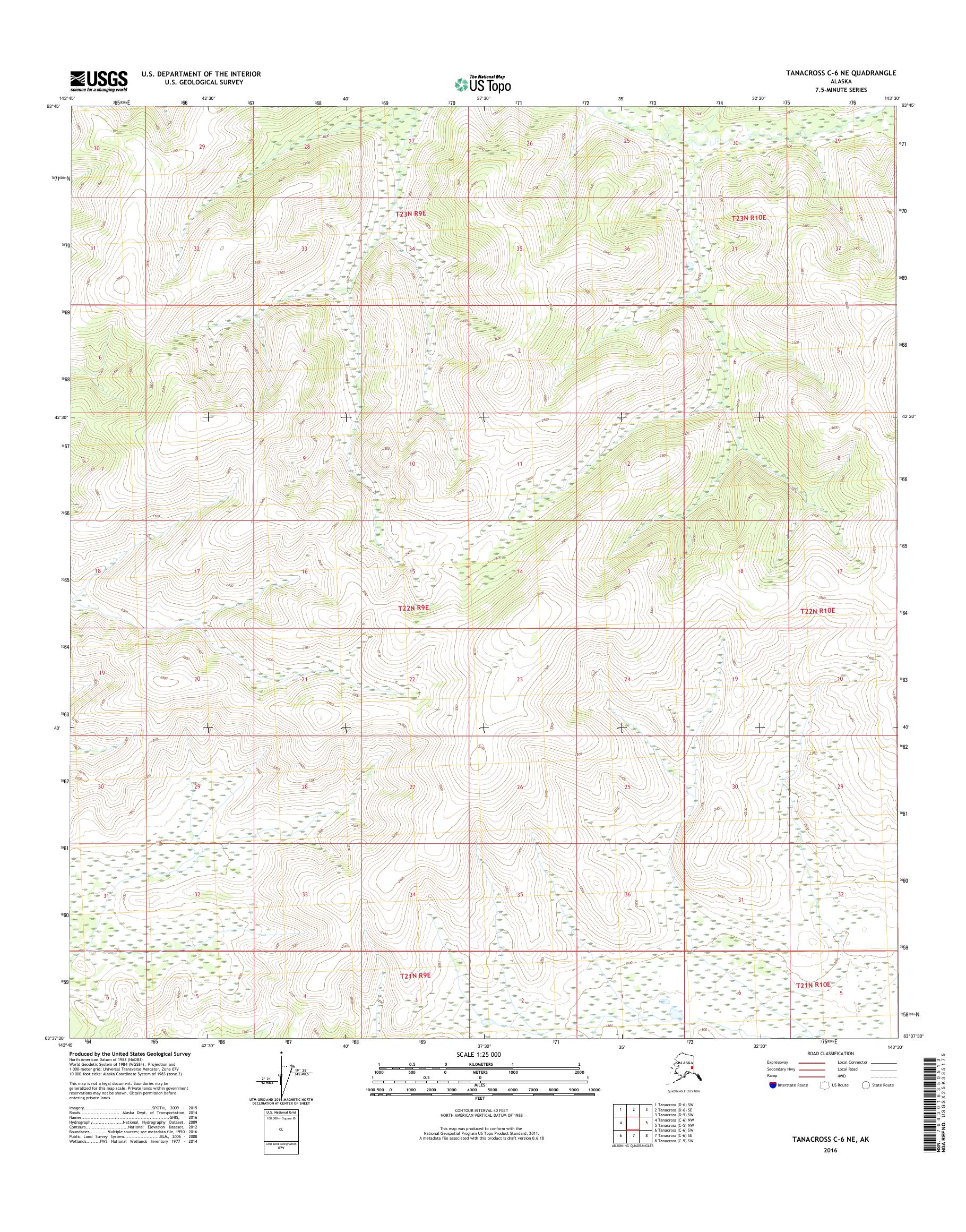 Tanacross C-6 NE Alaska US Topo Map – MyTopo Map Store